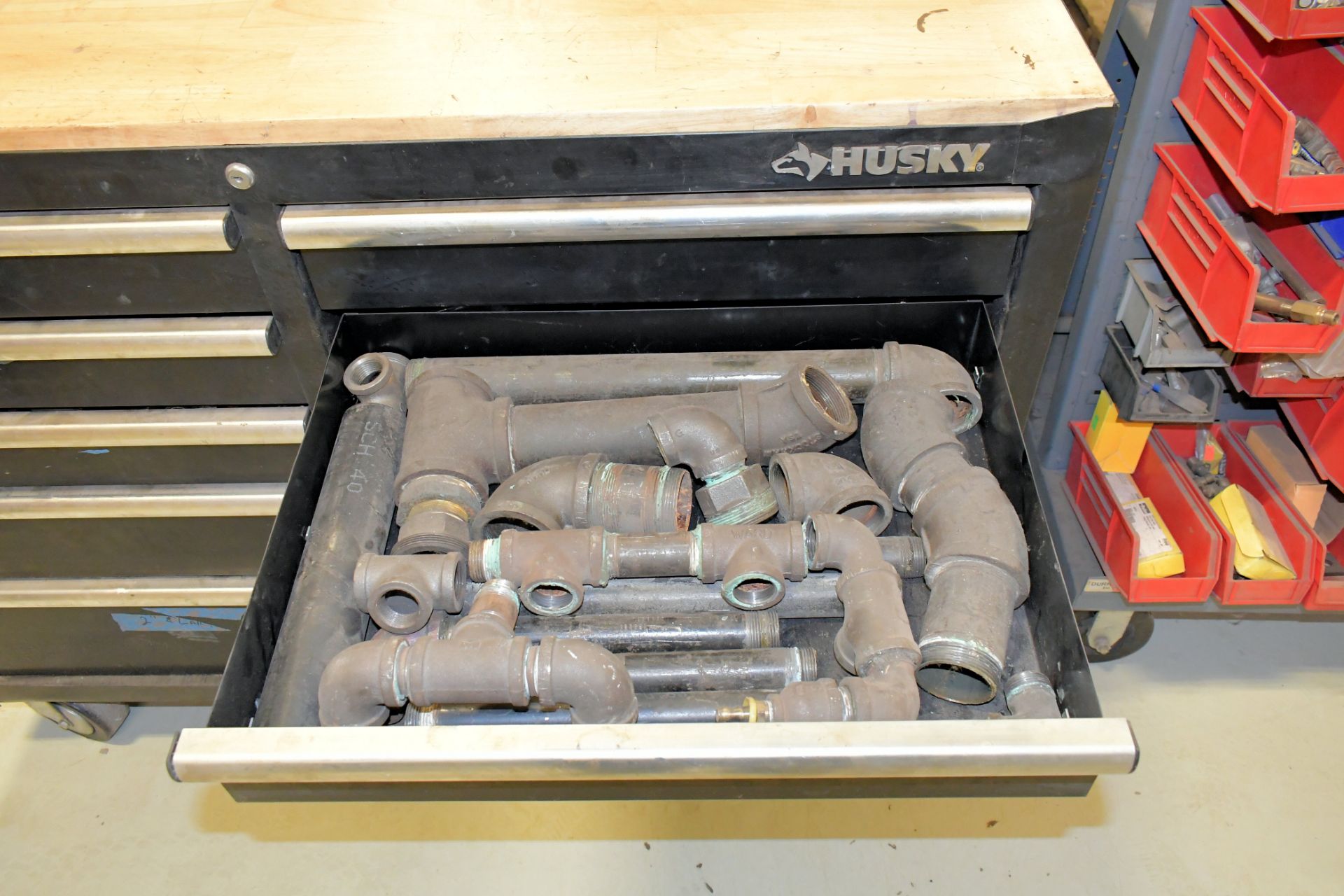 Husky 52" Wide x 18" Deep x 39" High 10-Drawer Rolling Toolbox with ...