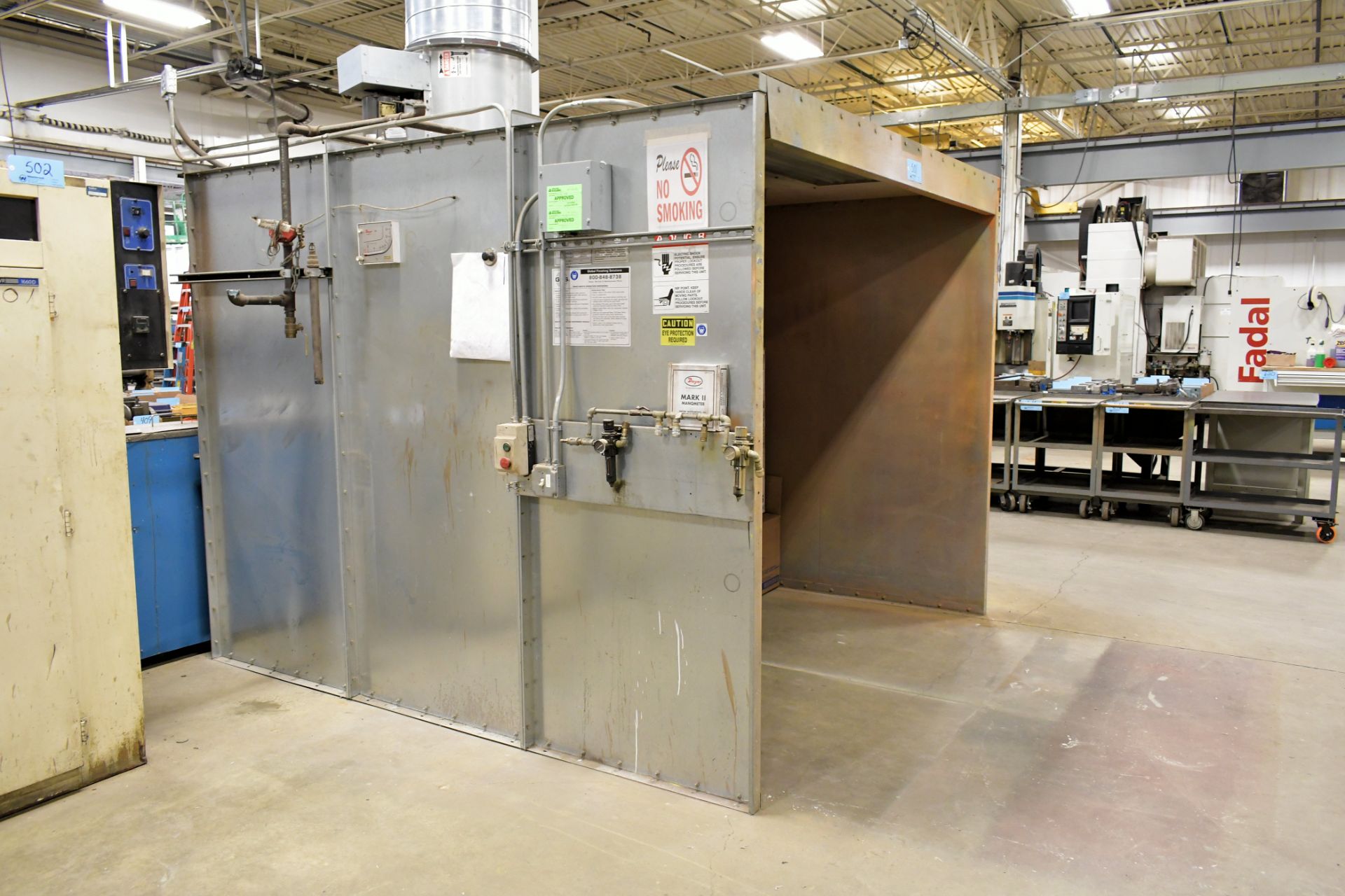8' Wide x 9' Deep x 7' High Paint Spray Booth; Dwyer Mark II Model 25 ...