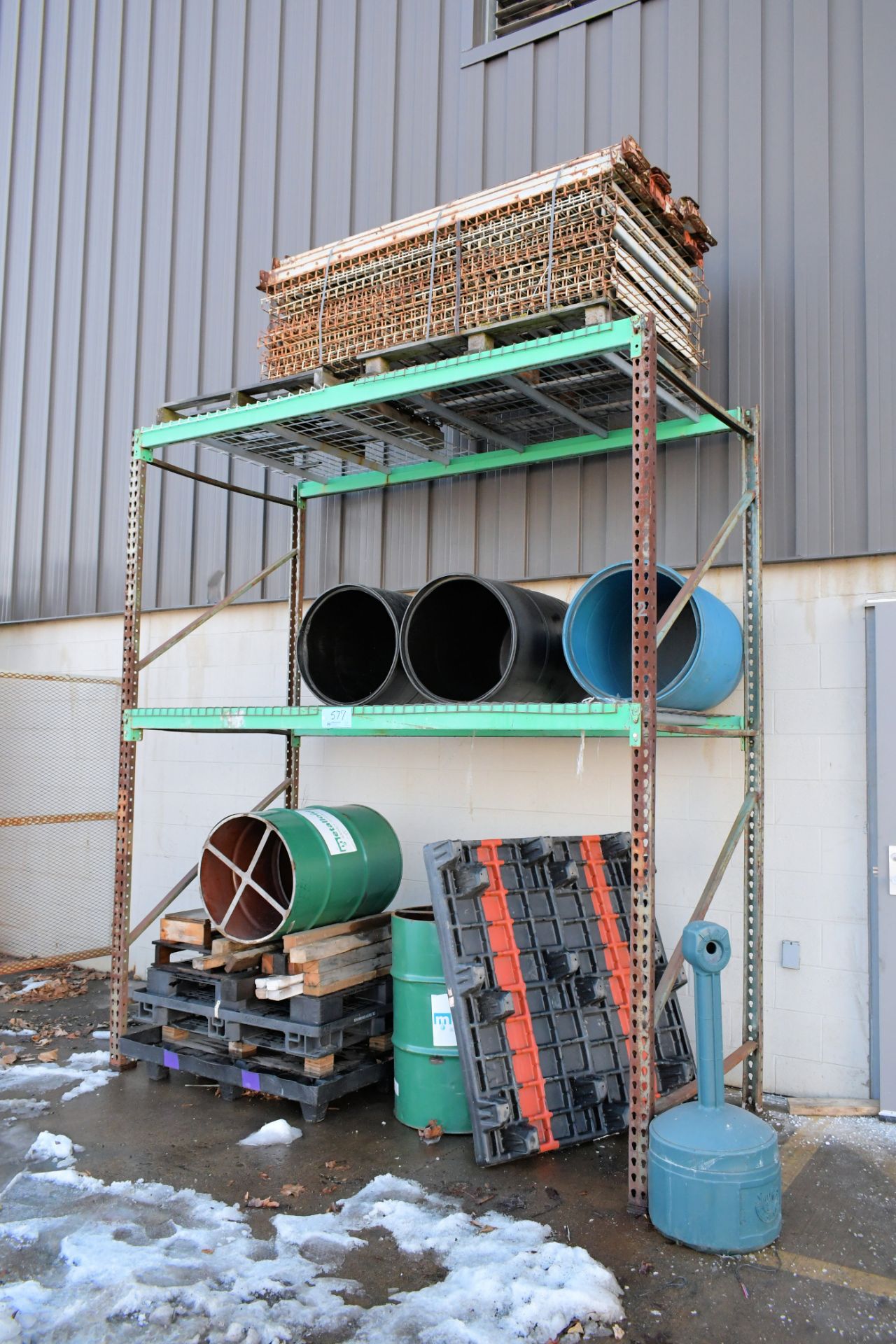 Section of 102" Wide x 48" Deep x 120" High Pallet Rack with Steel ...