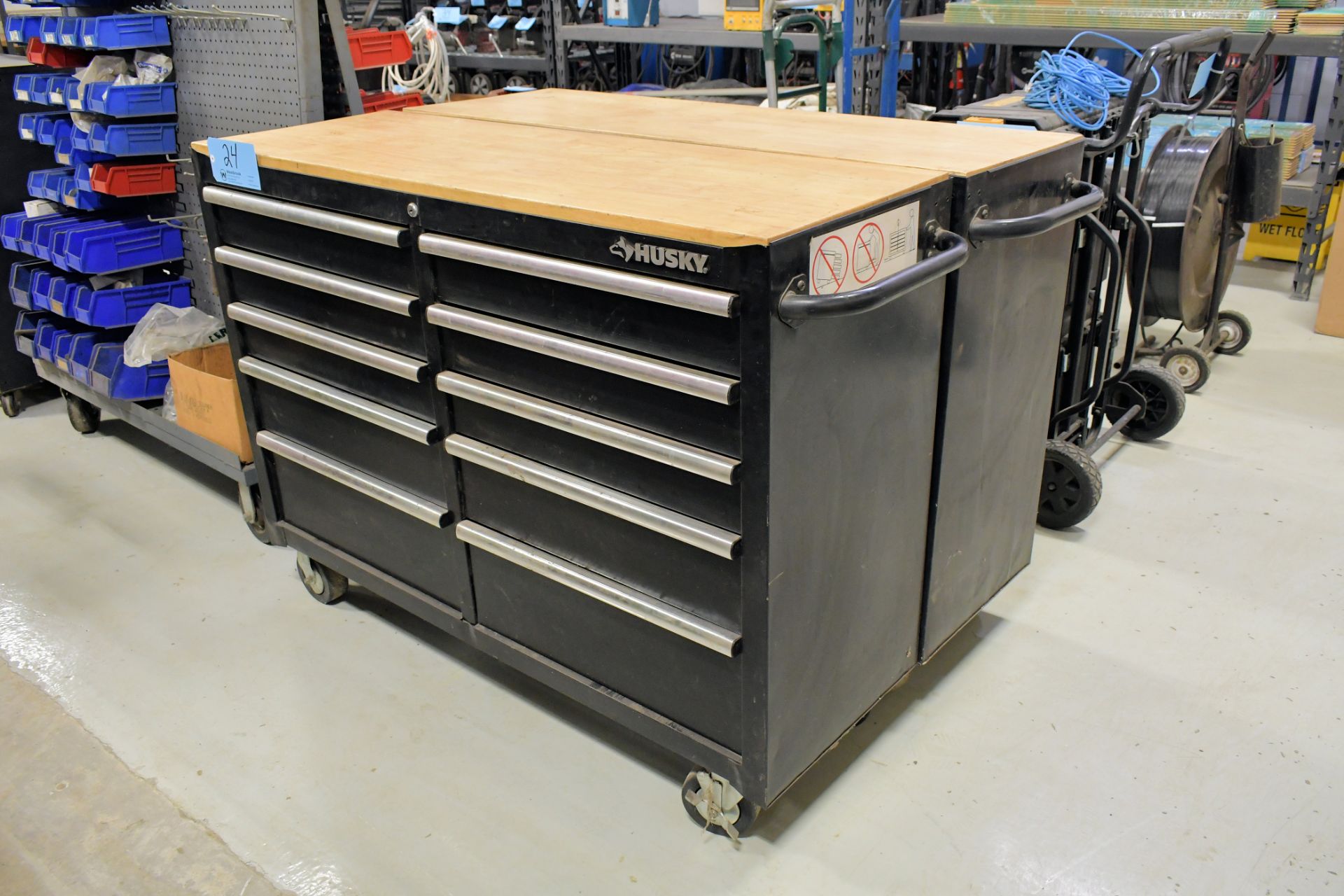 Husky 52" Wide x 18" Deep x 39" High 10-Drawer Rolling Toolbox with ...