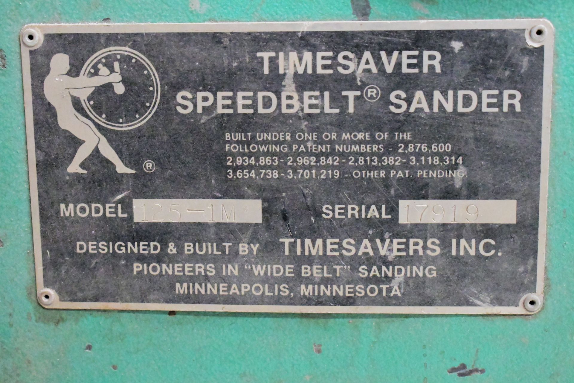 Timesaver Model 125-1M 25" Wide Belt Grinder, s/n 17919; 1 HP Variable ...