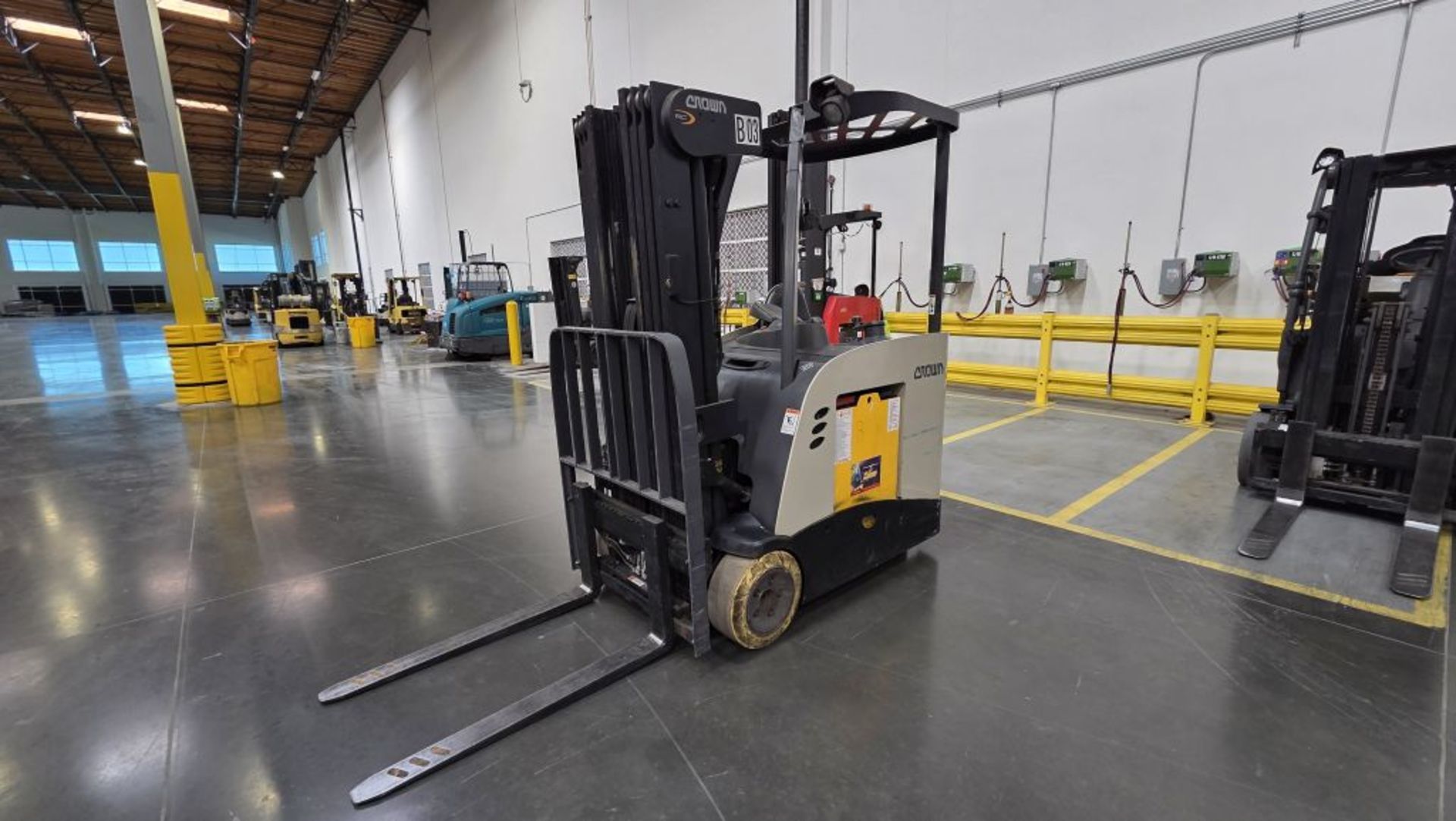 2020 Crown Electric Stand-Up Dock Stocker Forklift, model RC5545-40, s ...
