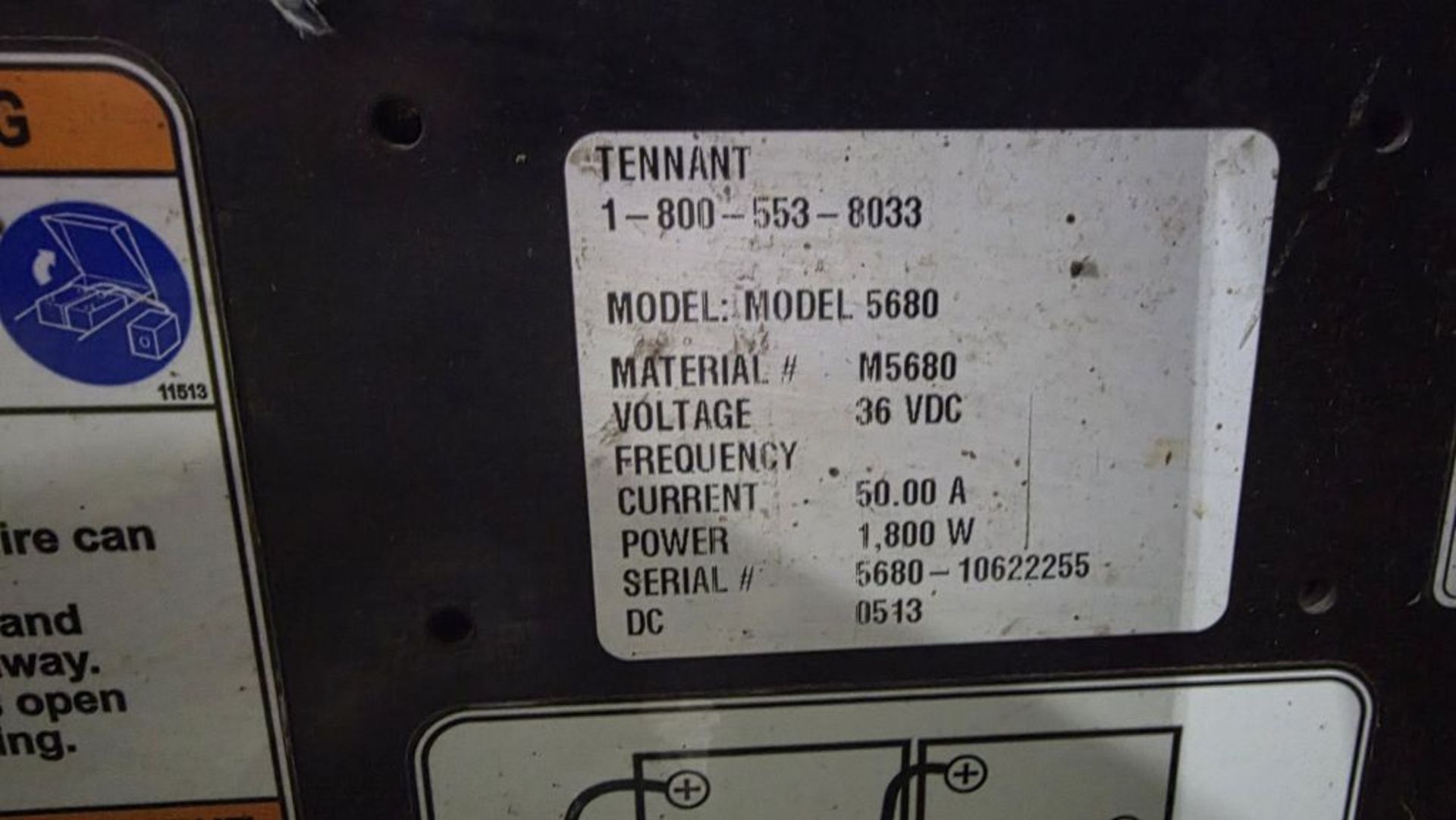 2013 Walk Behind Tennant Scrubber, model 5680, s/n 5680-10622255, 36V ...