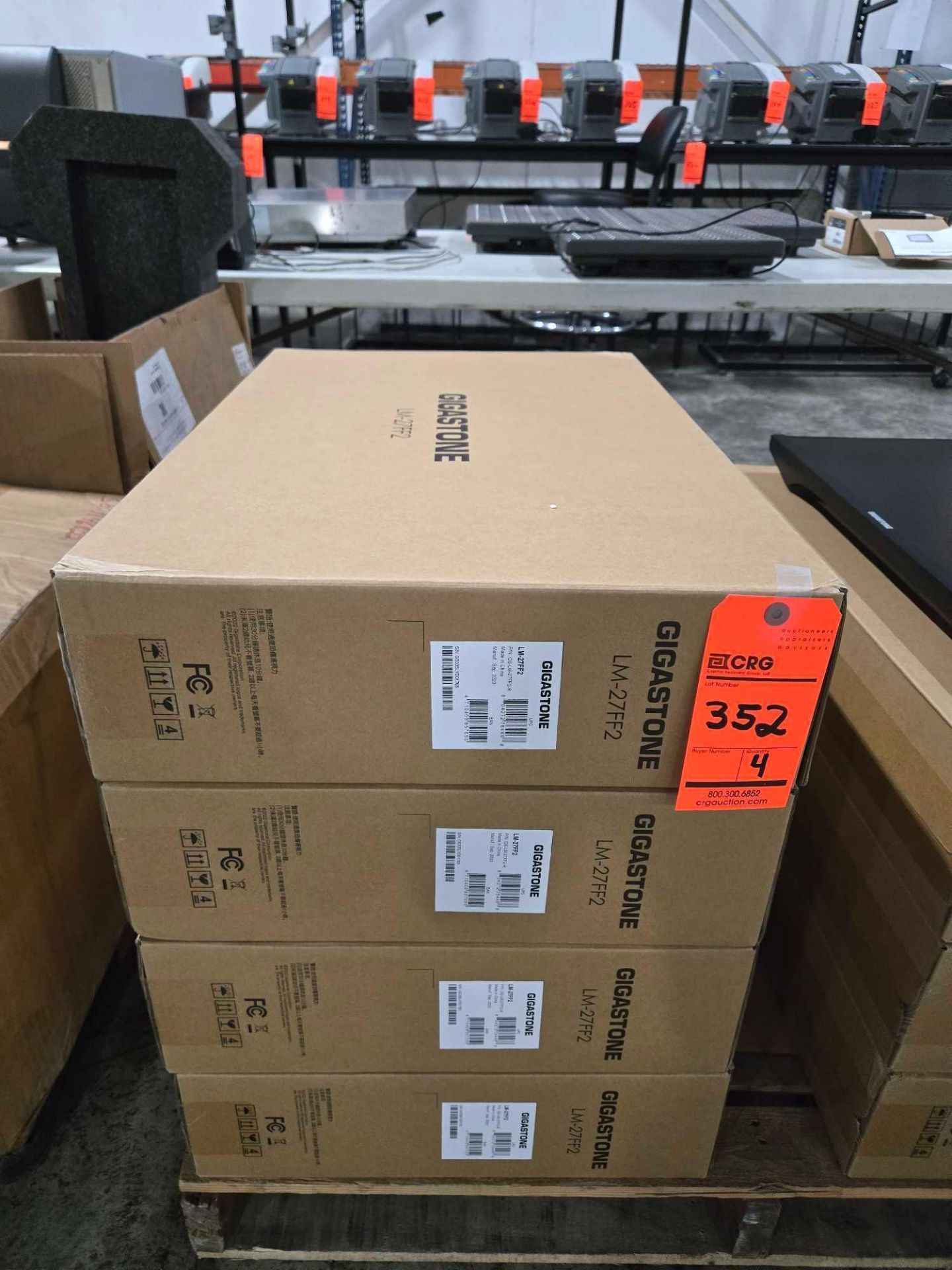 Lot of (4) Gigastone FHD ADS LCD 27 inch monitors, (NEW IN BOX)