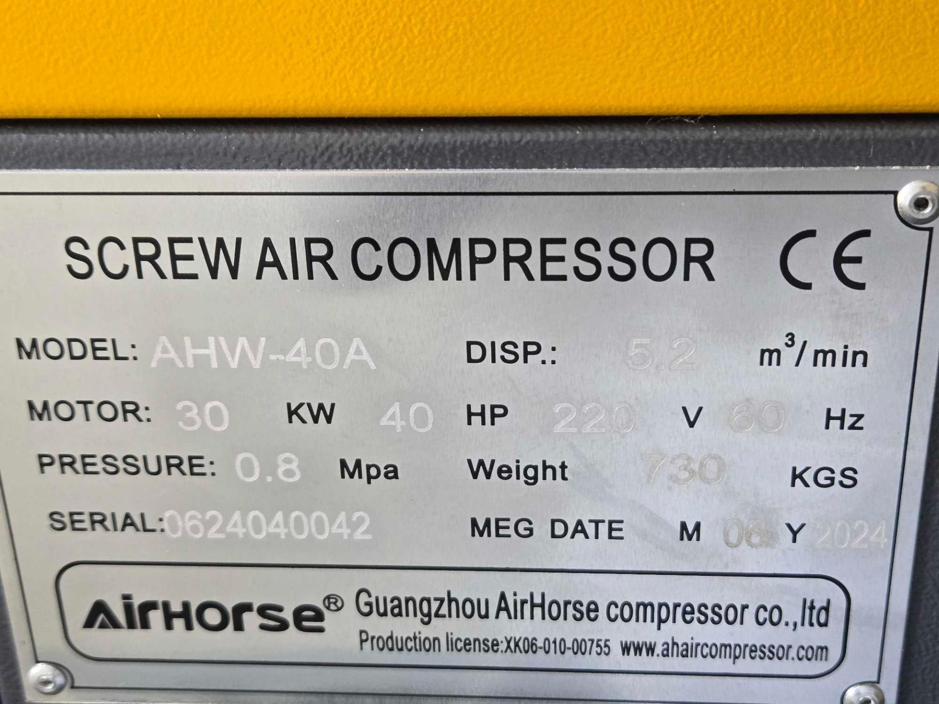 2024 AirHorse 40HP screw air compressor with digital display m/n AHW ...