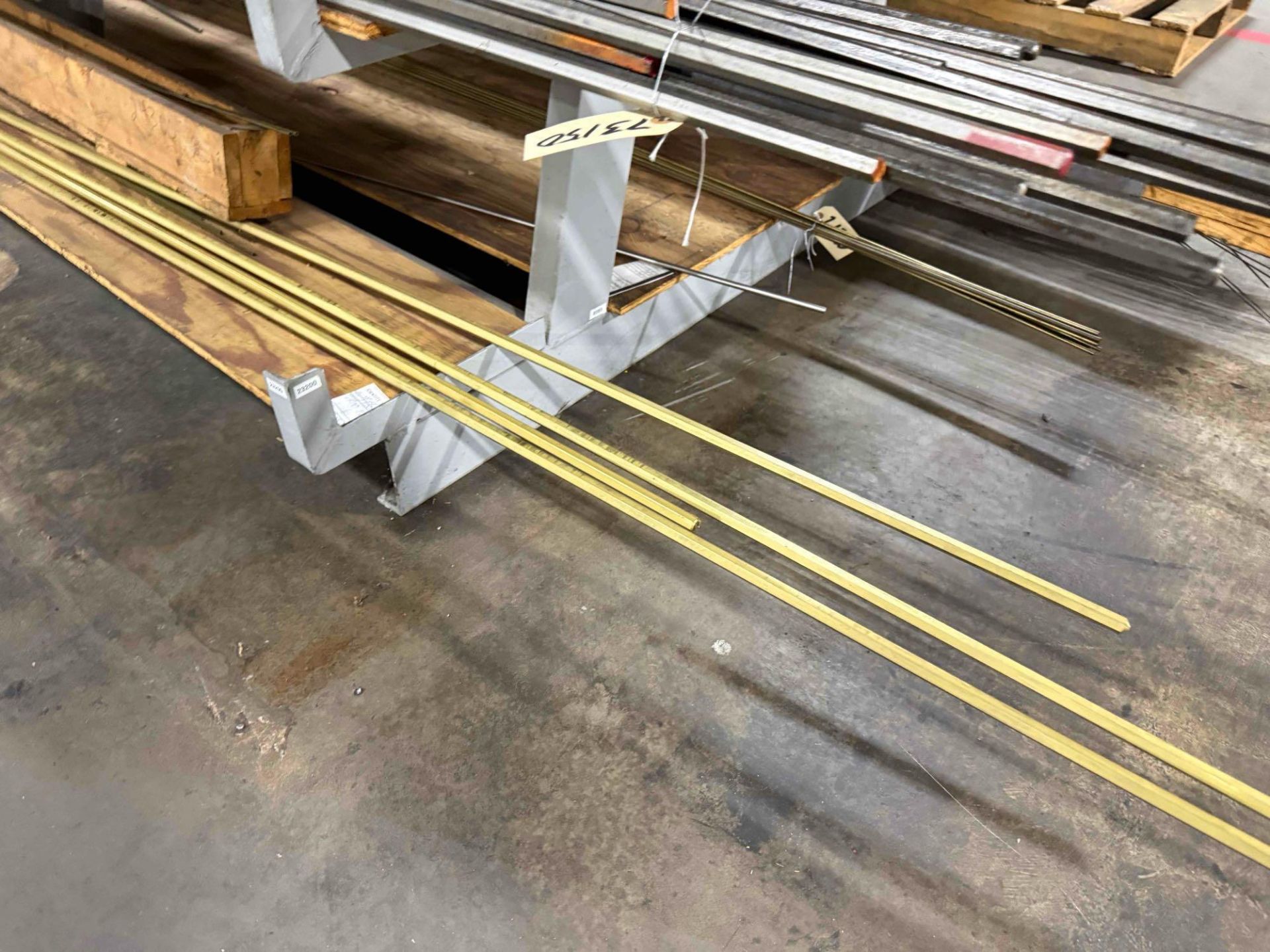 Metal Rack with Contents, Includes: Brass Tubing, Metal Pipe, Brass Tubing