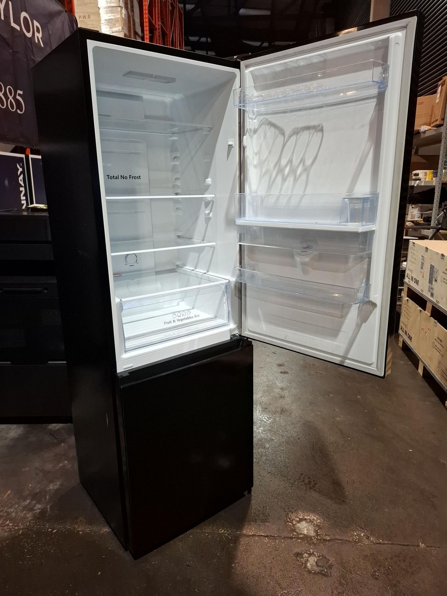 1 X FRIDGEMASTER FRIDGE FREEZER WITH WATER DISPENSER IN BLACK 180CM X ...