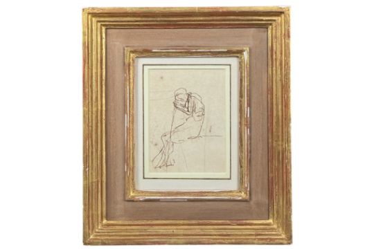 Attributed to George Romney (British, 1732-1802) Seated figure with a ...