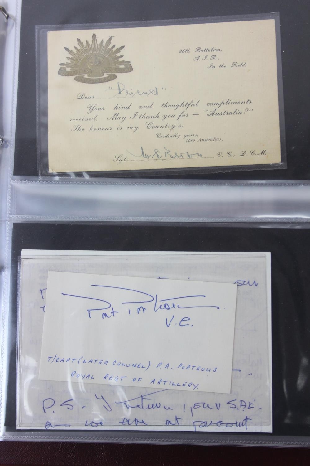 Autographs; Victoria Cross recipients - album of autographs to include ...