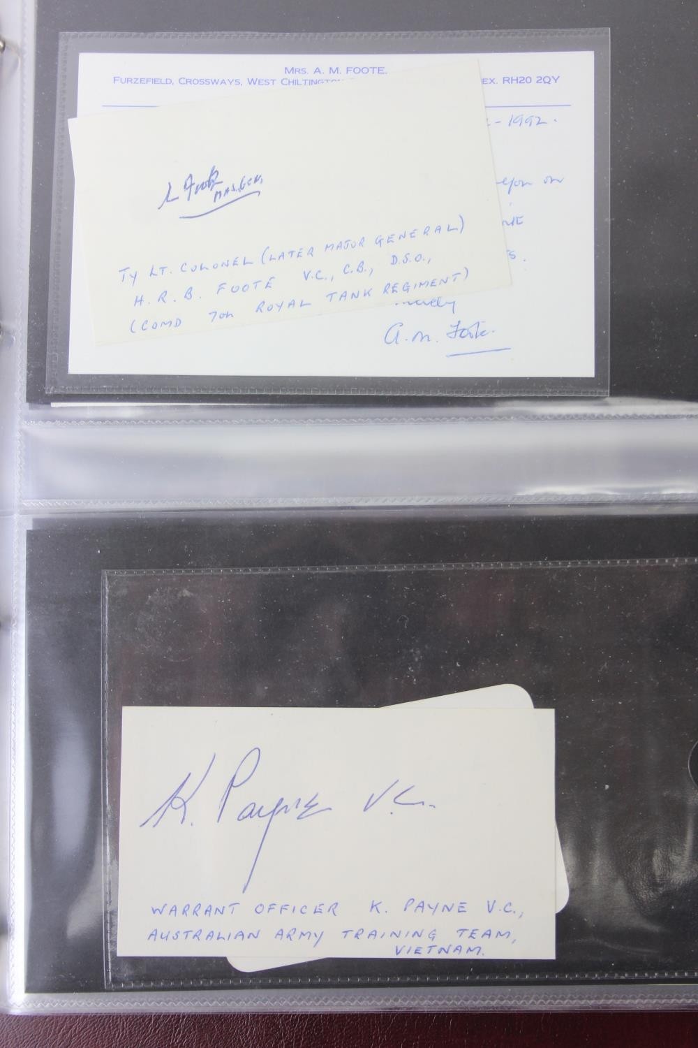 Autographs; Victoria Cross recipients - album of autographs to include ...