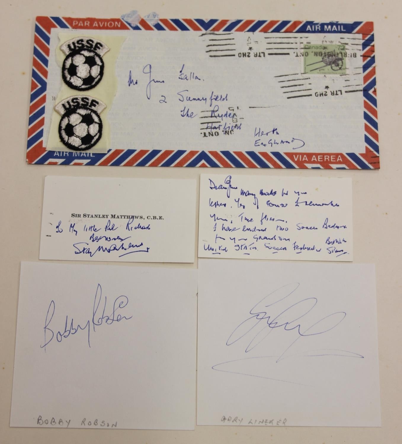Autographs; Football - Three England greats autographs to include ...