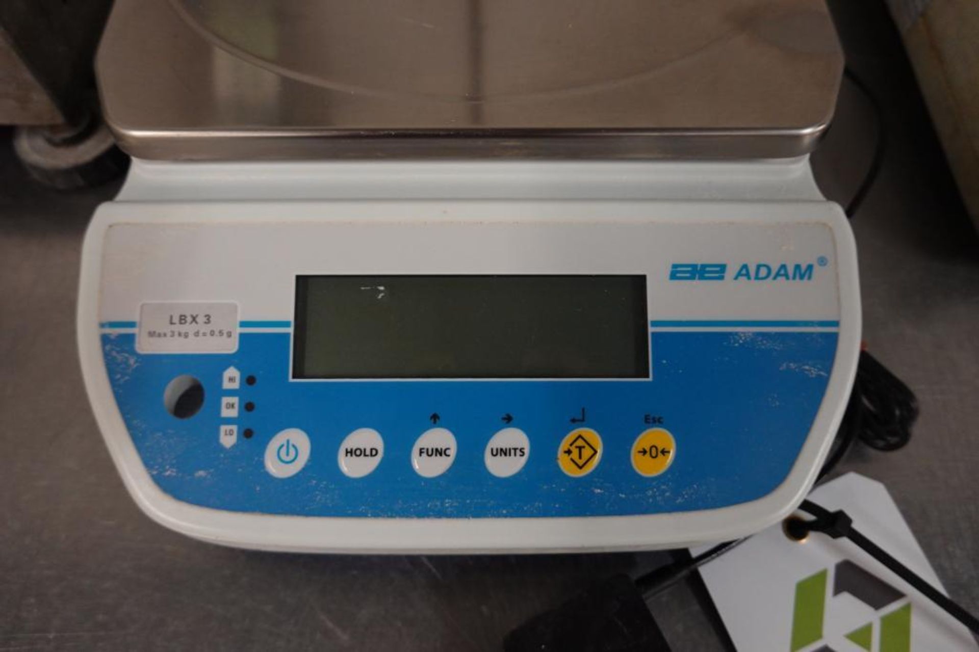 AE Adam scale, 7 in. x 9.5 in., capacity 3kg x 0.5 gram
