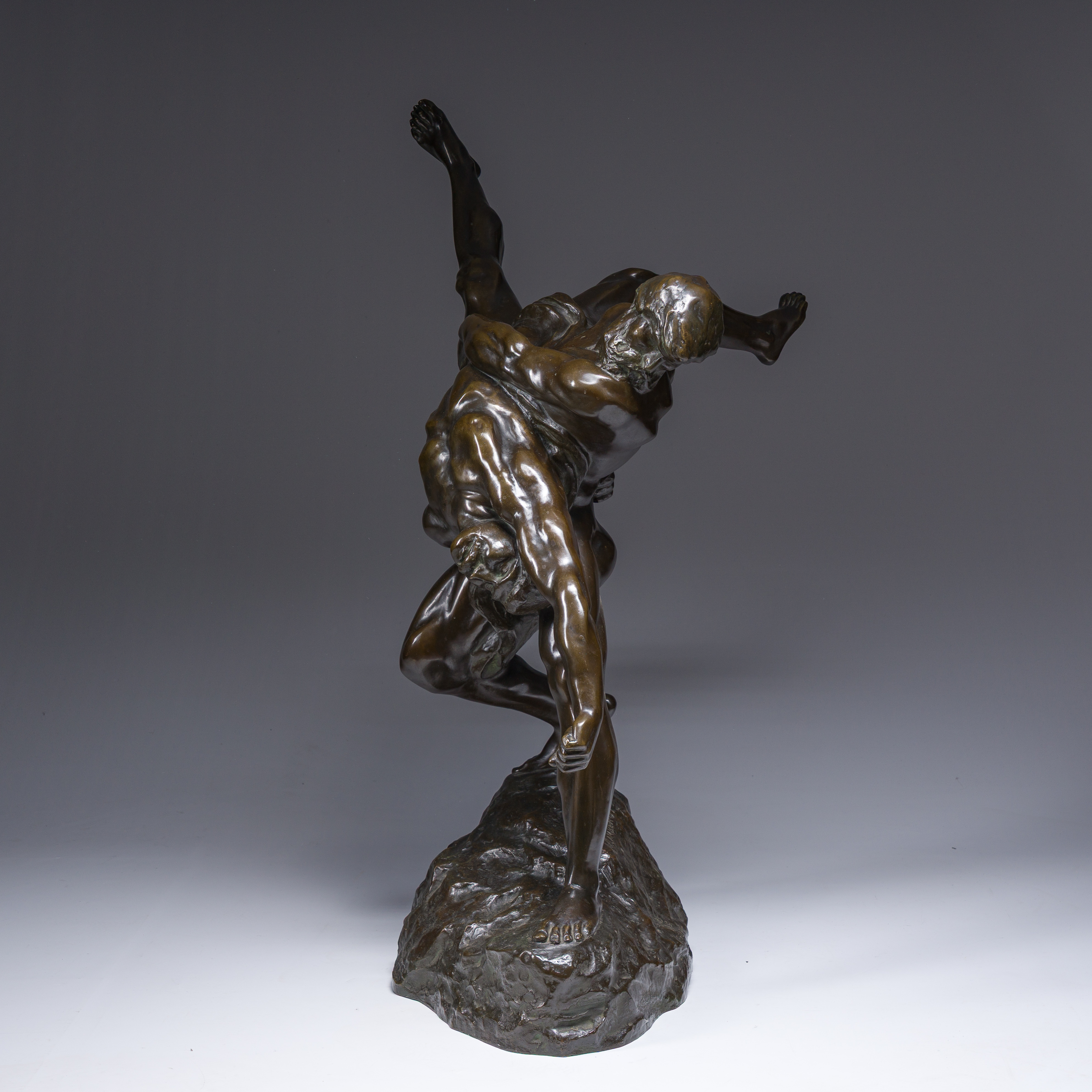 Jef Lambeaux (1852-1908): The wrestlers, brown patinated bronze ...