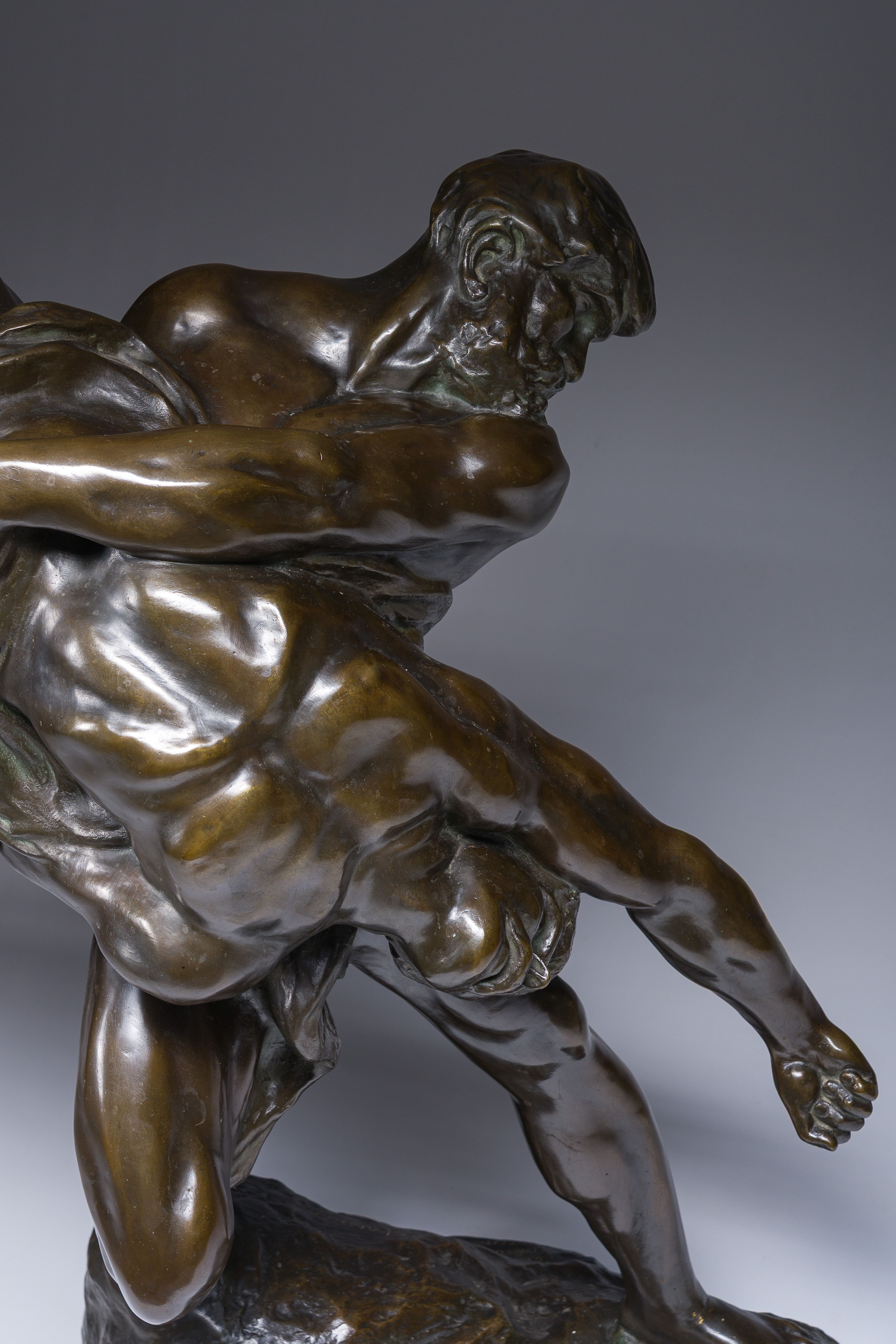 Jef Lambeaux (1852-1908): The wrestlers, brown patinated bronze ...