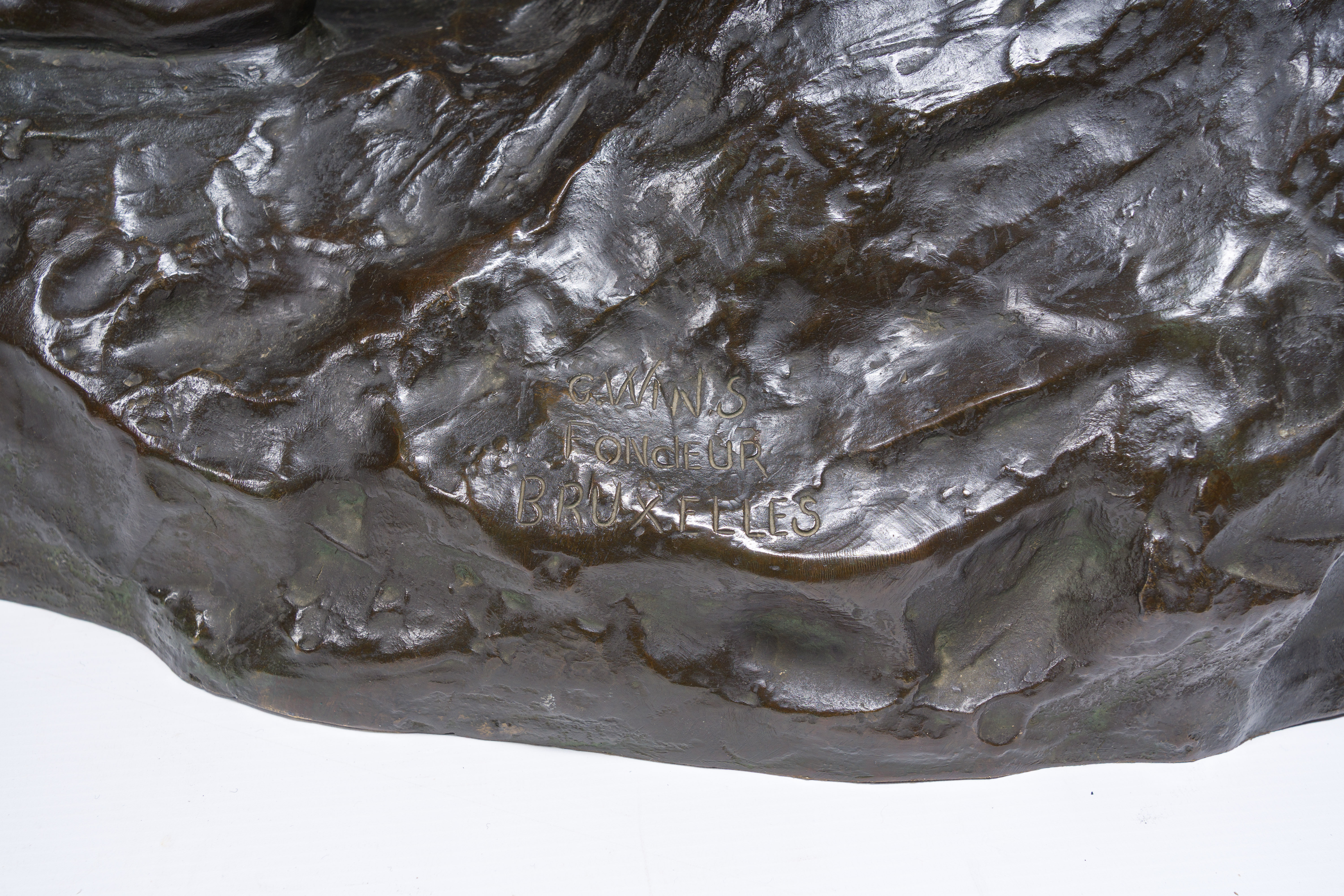 Jef Lambeaux (1852-1908): The wrestlers, brown patinated bronze ...