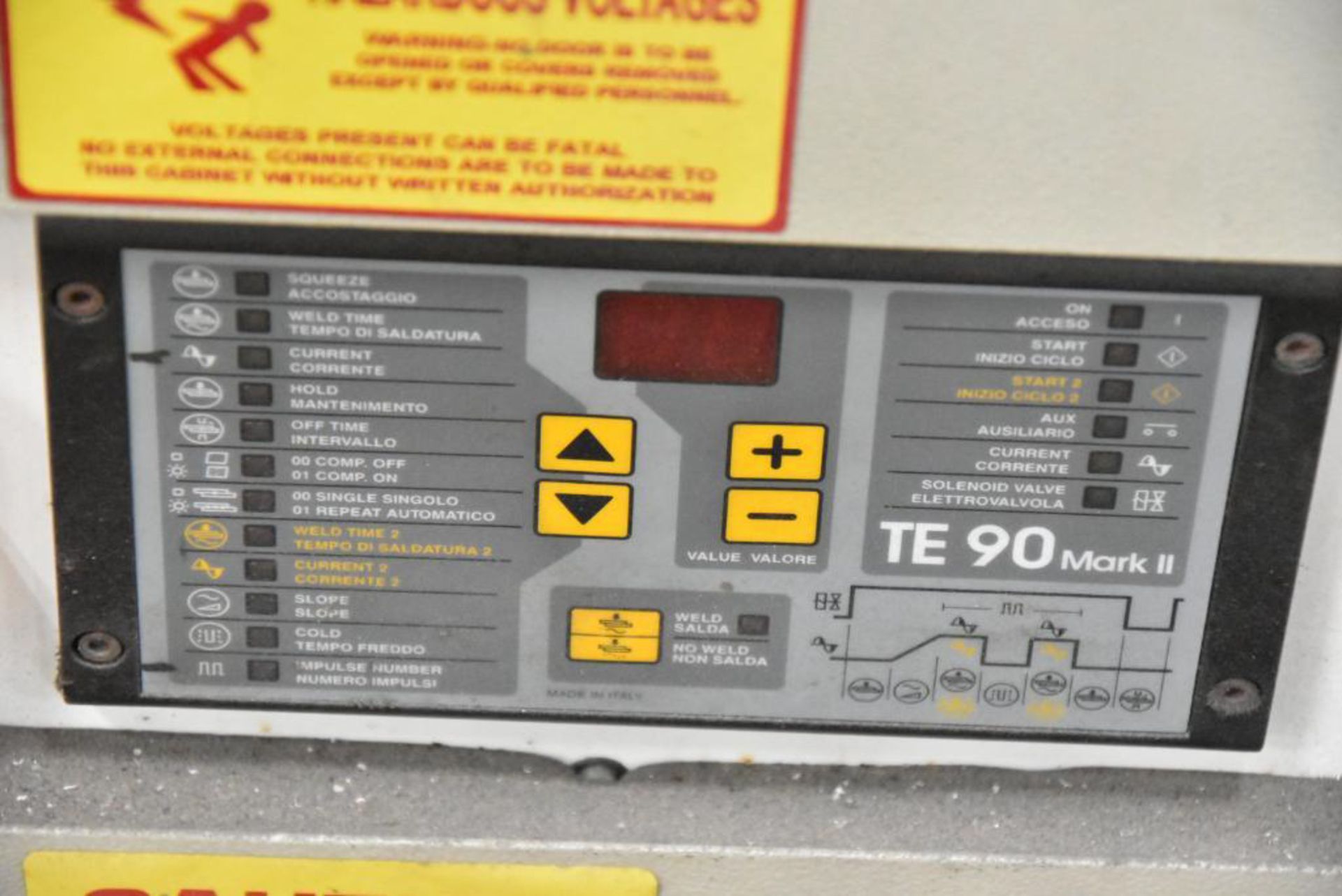 TECHNA 150SNA 50 KVA SPOT WELDER WITH TE 90 MARK II DIGITAL CONTROL, S ...