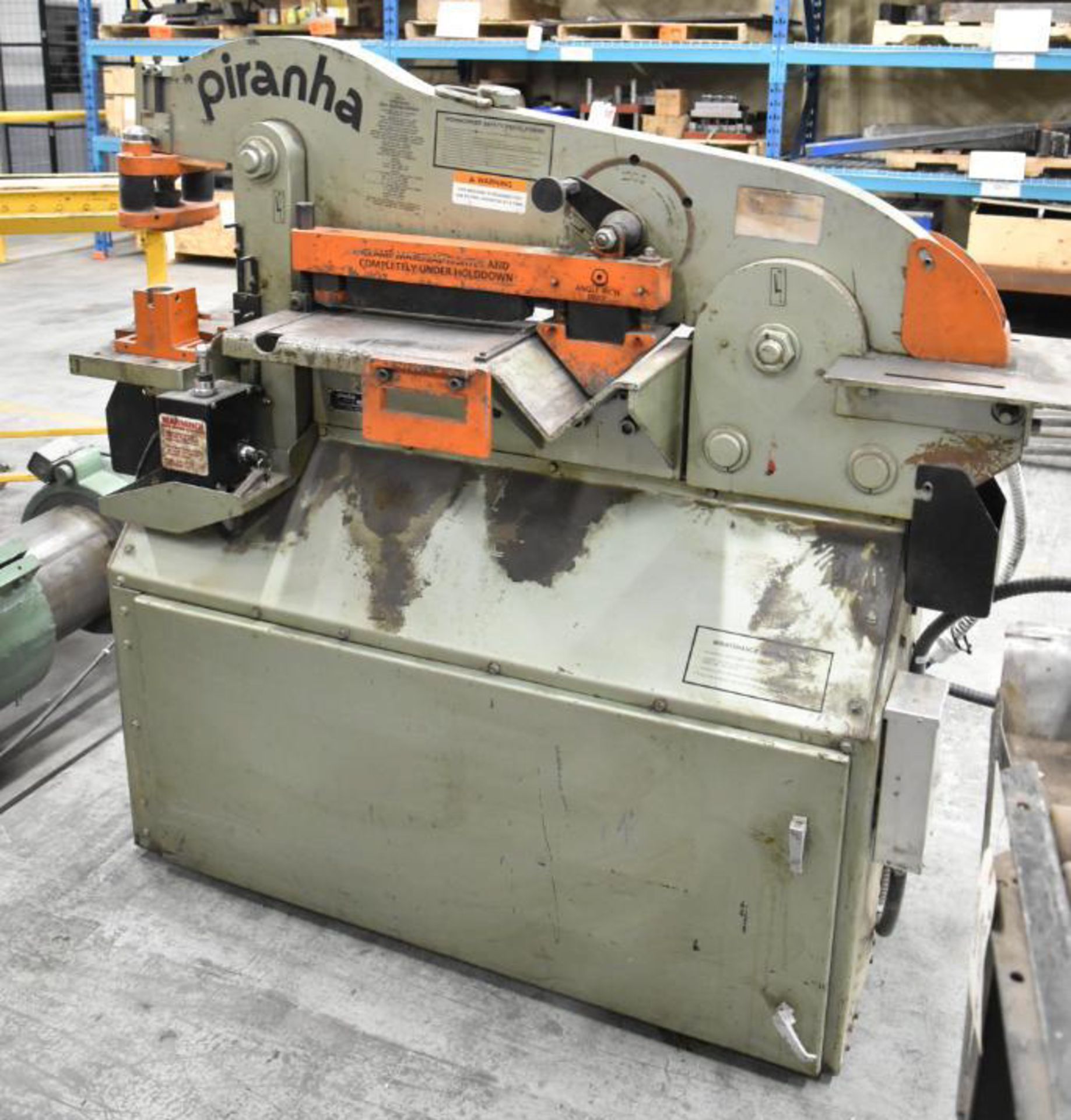 PIRANHA P50 50 TON HYDRAULIC IRON WORKER WITH 5” THROAT, PUNCH: 13/16 ...