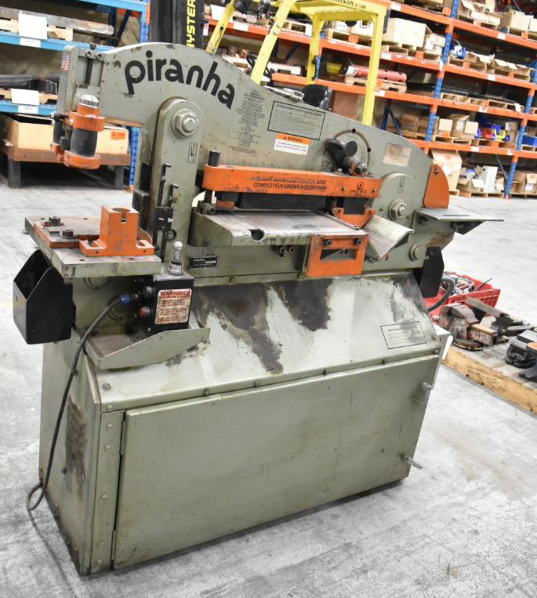 PIRANHA P50 50 TON HYDRAULIC IRON WORKER WITH 5” THROAT, PUNCH: 13/16 ...