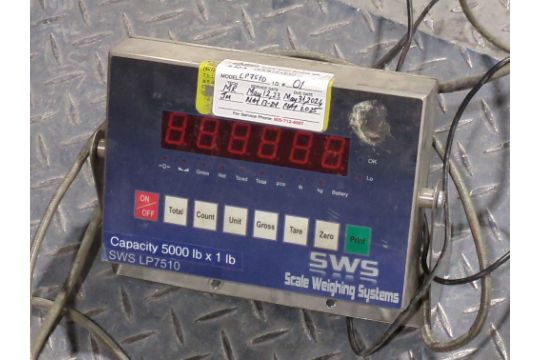 5,000 LB. CAPACITY PLATFORM SCALE WITH SWS LP7510 DIGITAL READ OUT