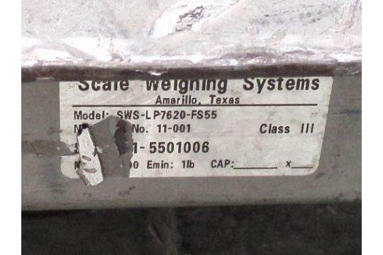 5,000 LB. CAPACITY PLATFORM SCALE WITH SWS LP7510 DIGITAL READ OUT