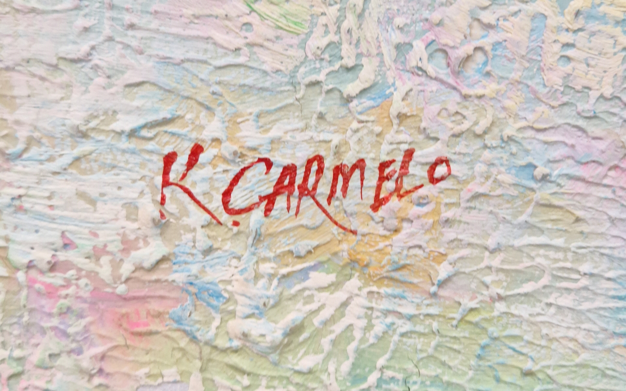 K. Carmello Oil on canvas Two nude female bathers, signed lower right ...