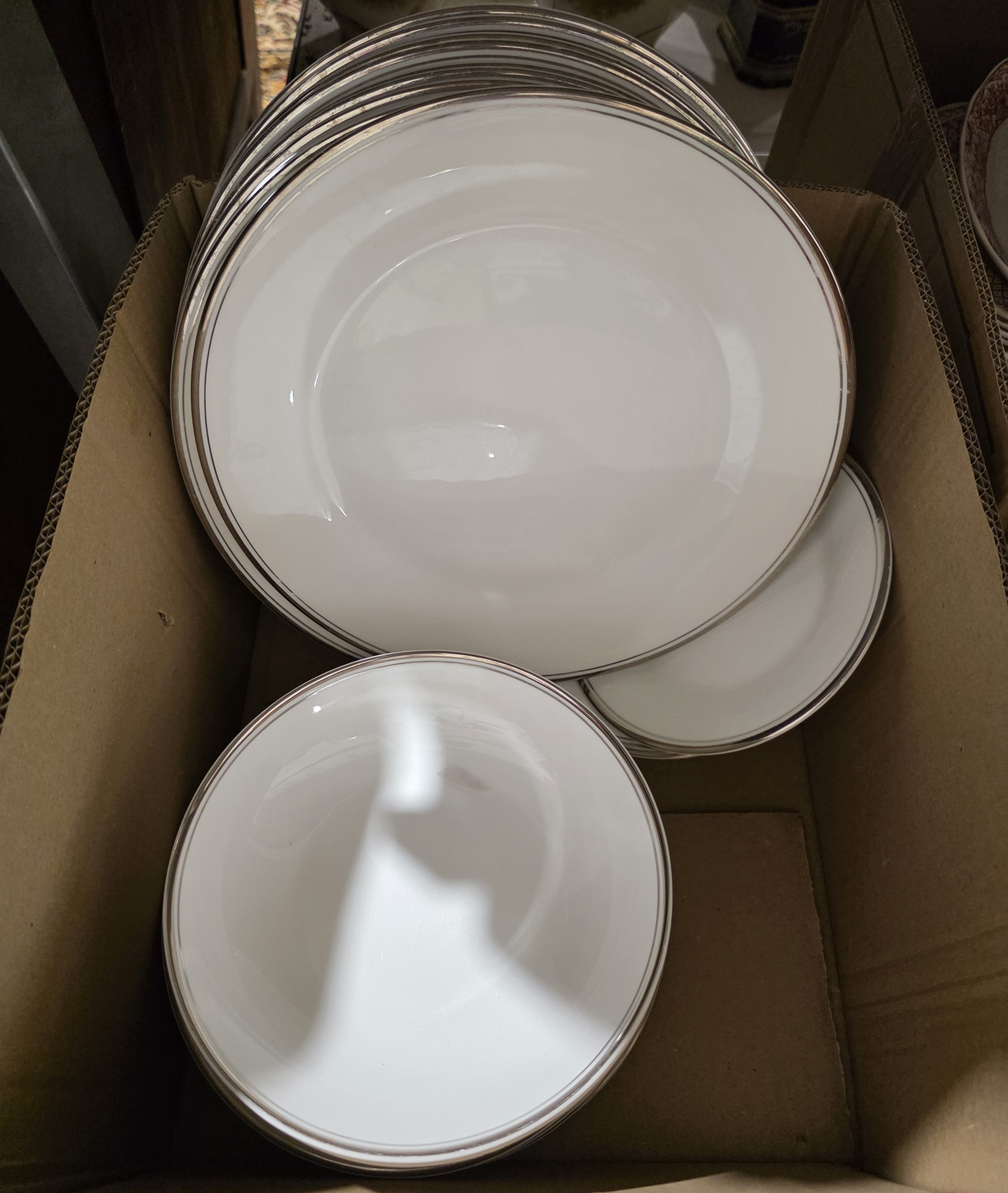 Royal Doulton Platinum Concorde china dinnerware and Masons pottery ...
