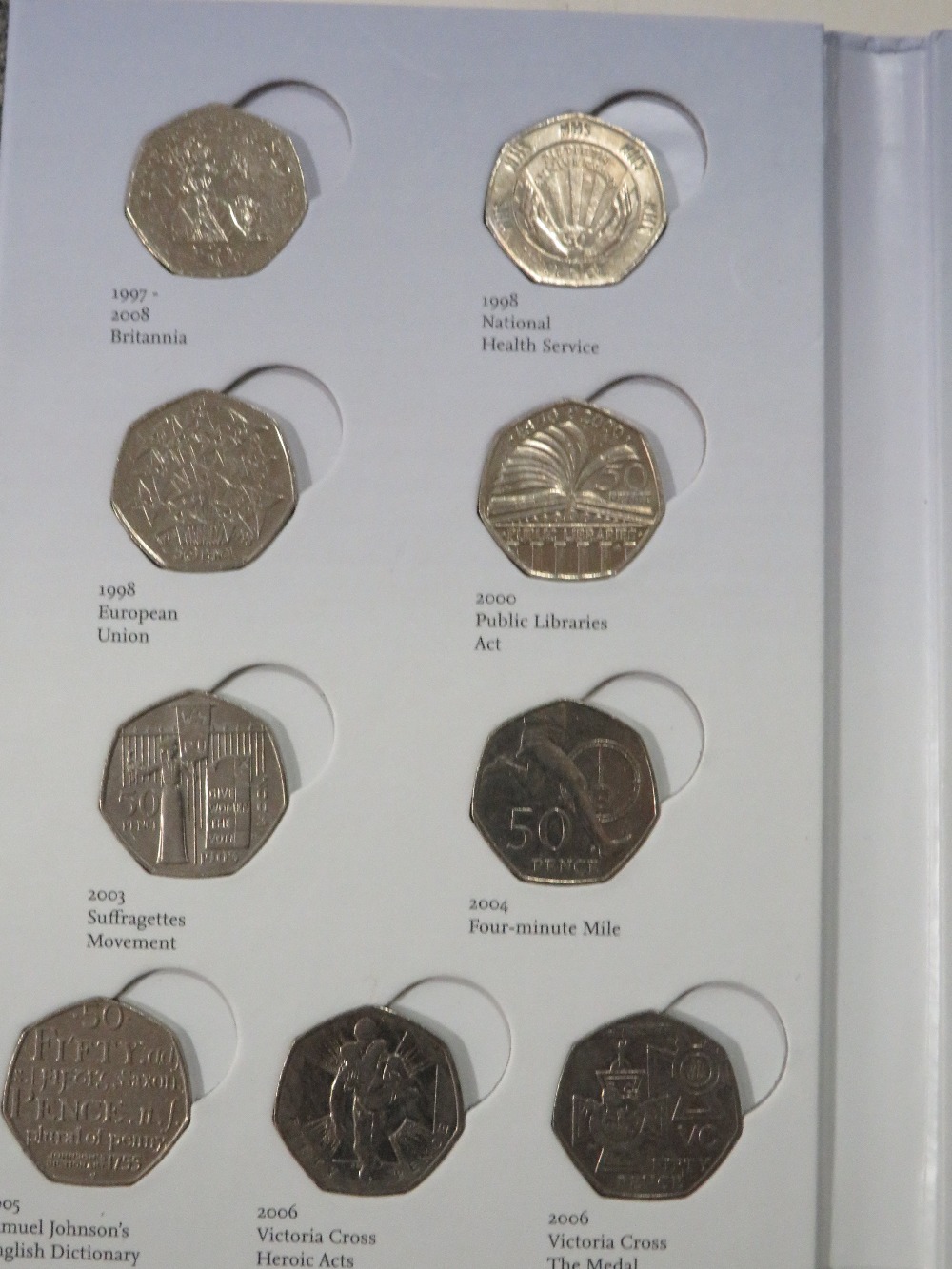 A set of British 50p coins to include 2019 Kew Gardens