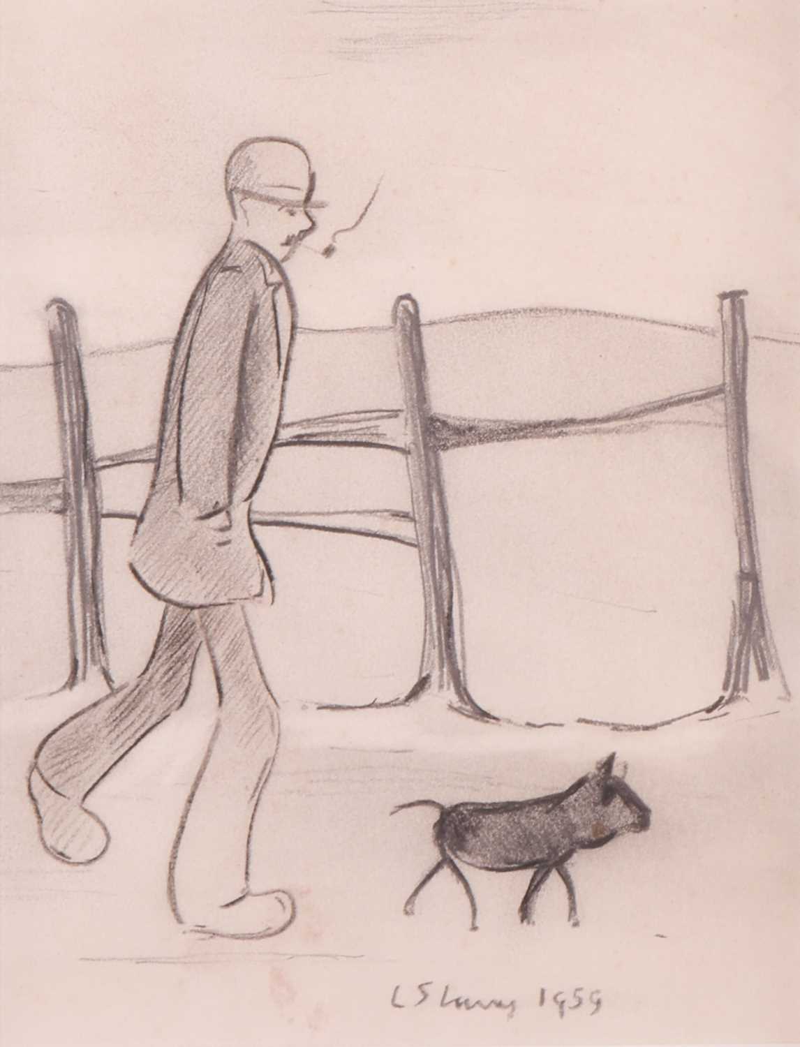 Laurence Stephen Lowry (British 1887-1976) Man and Dog signed and dated ...