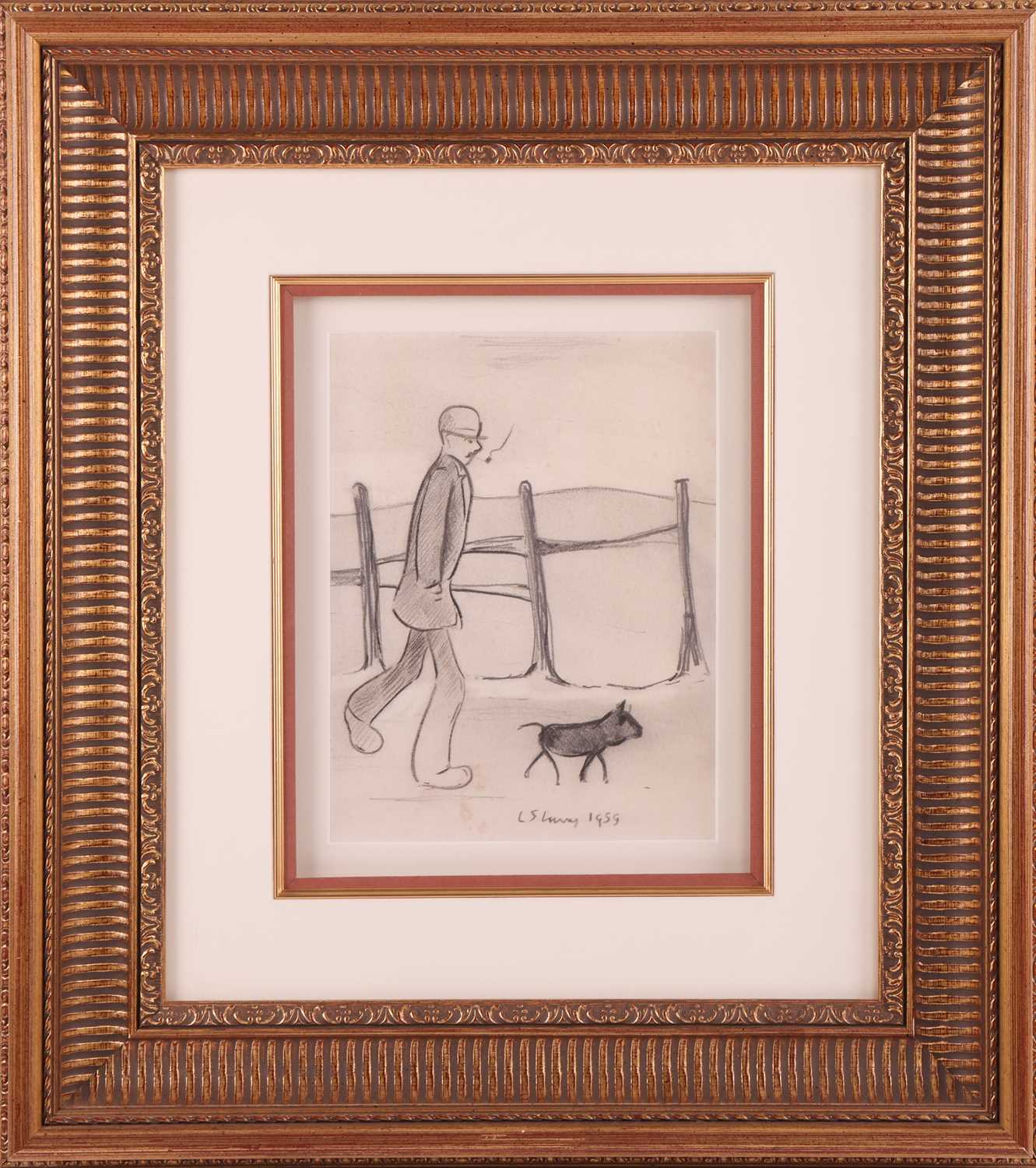 Laurence Stephen Lowry (British 1887-1976) Man and Dog signed and dated ...