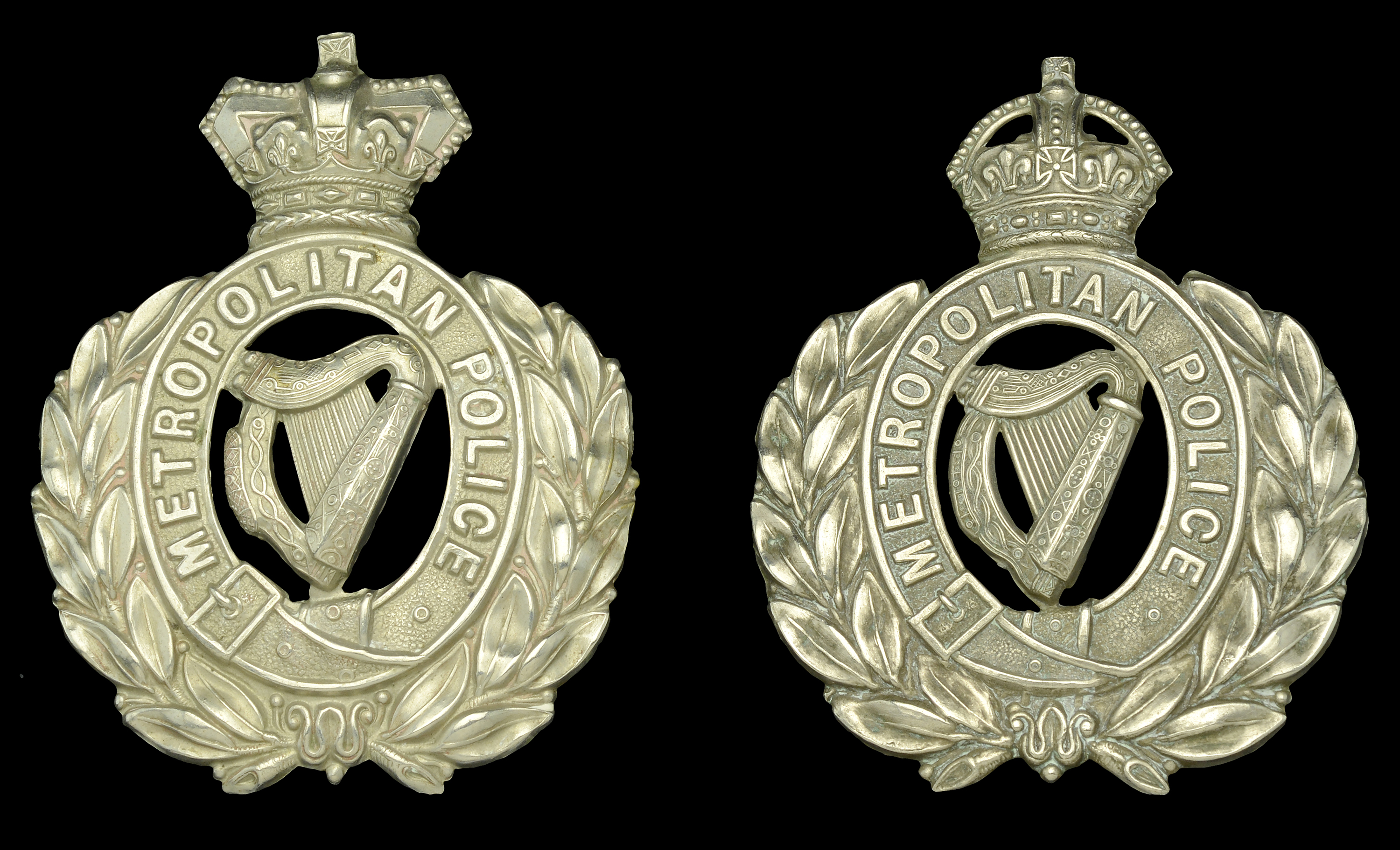 Dublin Metropolitan Police Officer’s Helmet Plates. Good nickel plated ...
