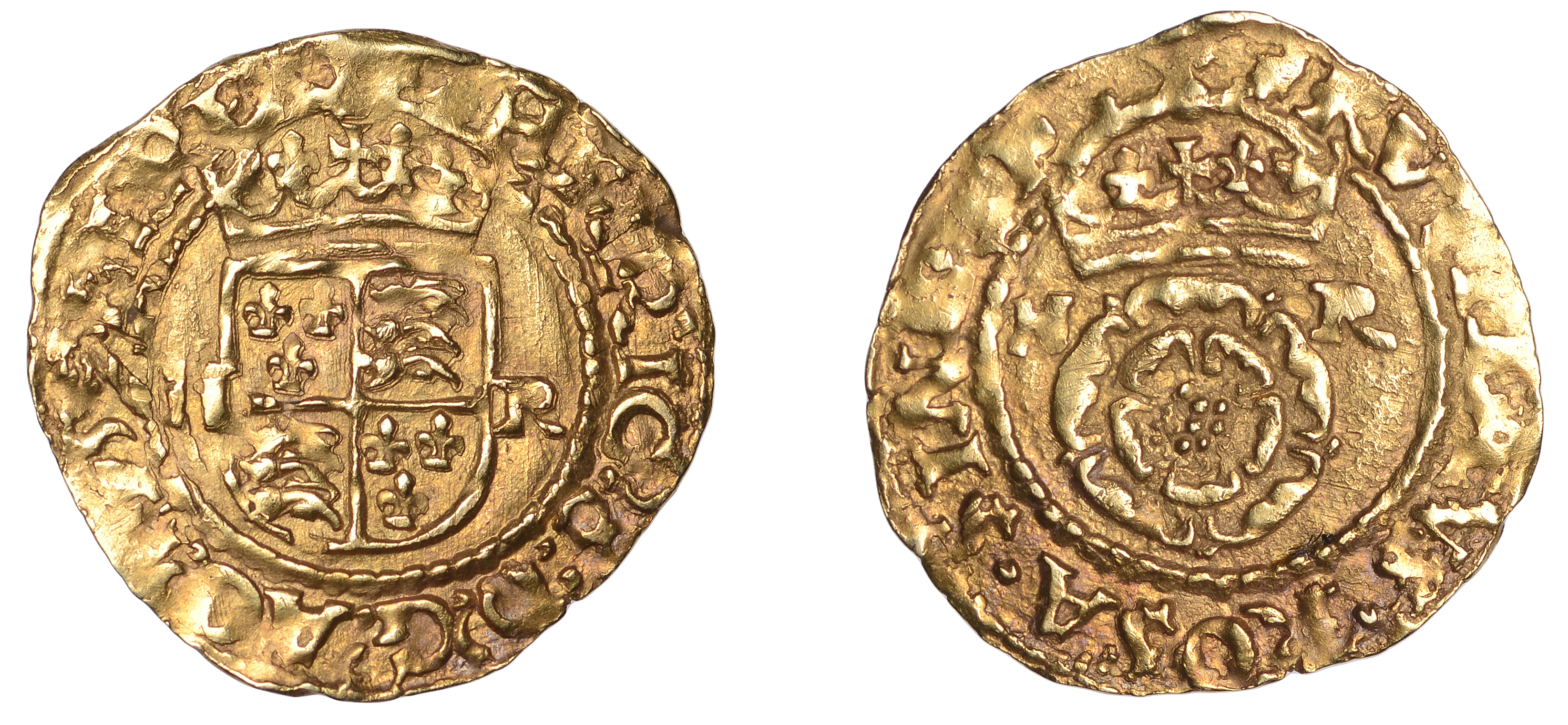 Henry VIII (1509-1547), Posthumous coinage, gold Halfcrown, Tower, mm ...