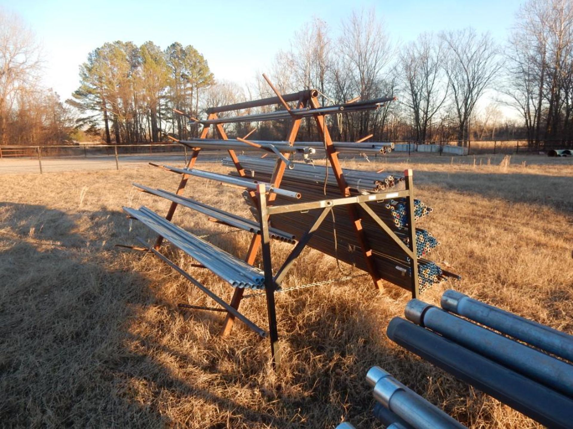 LOT (3) PYRAMID TYPE RACKS W/CONTENTS TO INCLUDE - RIDGID CONDUIT ...