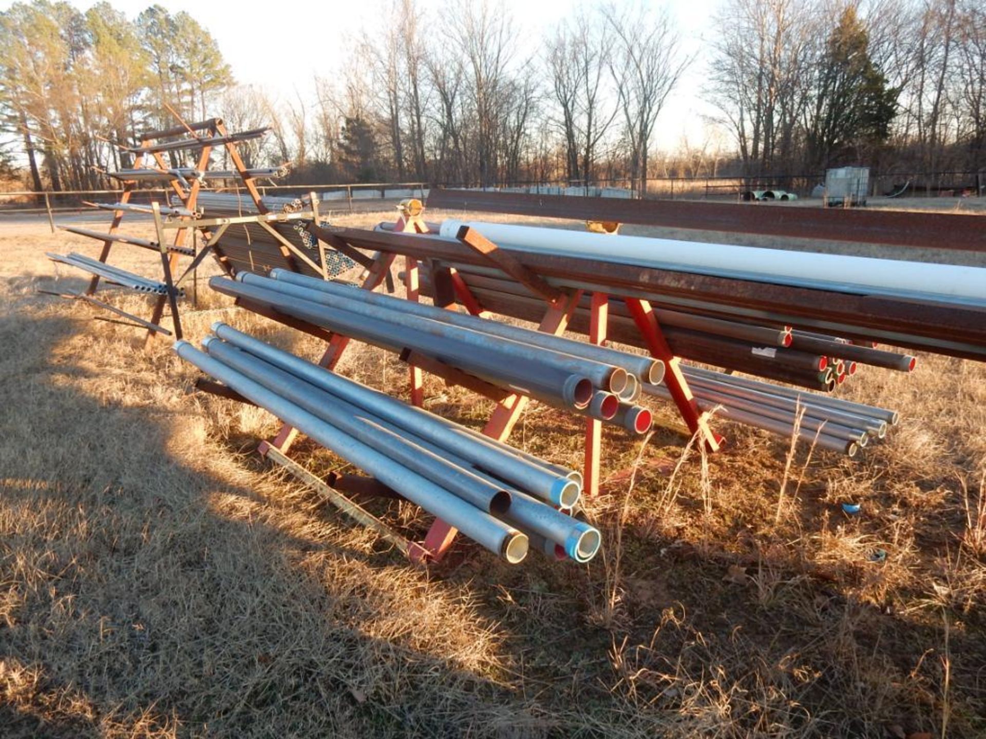 LOT (3) PYRAMID TYPE RACKS W/CONTENTS TO INCLUDE - RIDGID CONDUIT ...