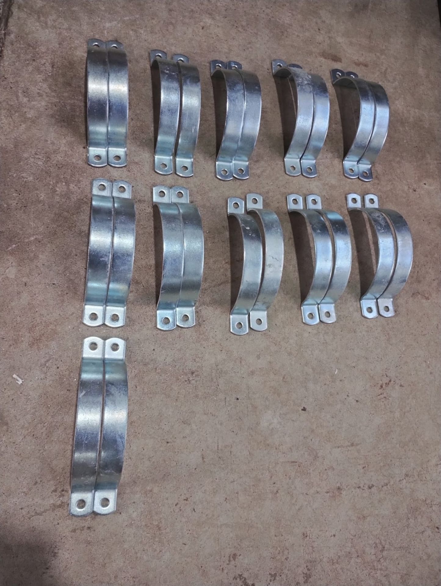 210mm Heavy Duty pipe Clamps-Galv Steel - 5mm thick - Joblot of 11 ...