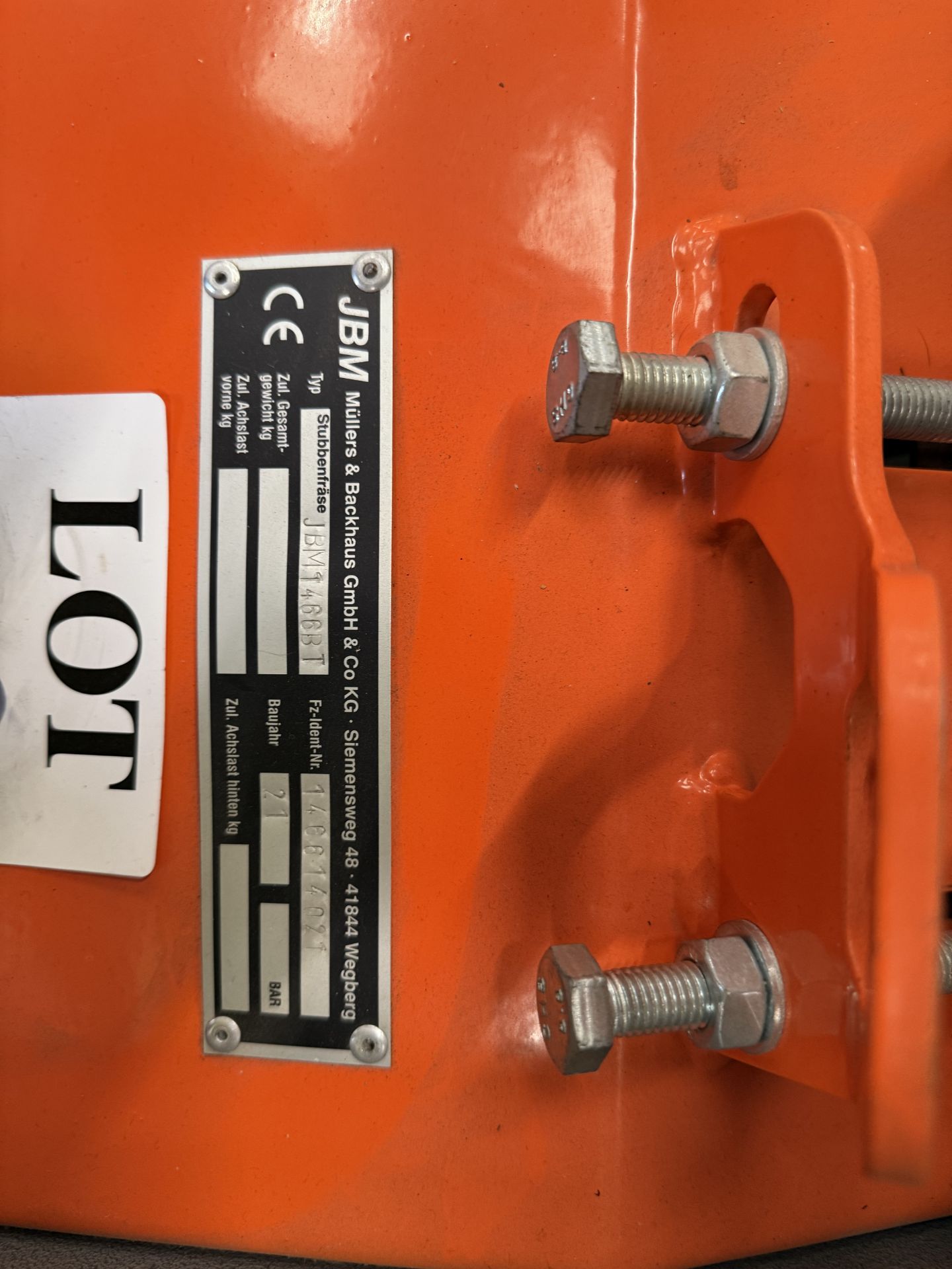 JBM 1466BT mobile stump grinder Serial Number: 146614021