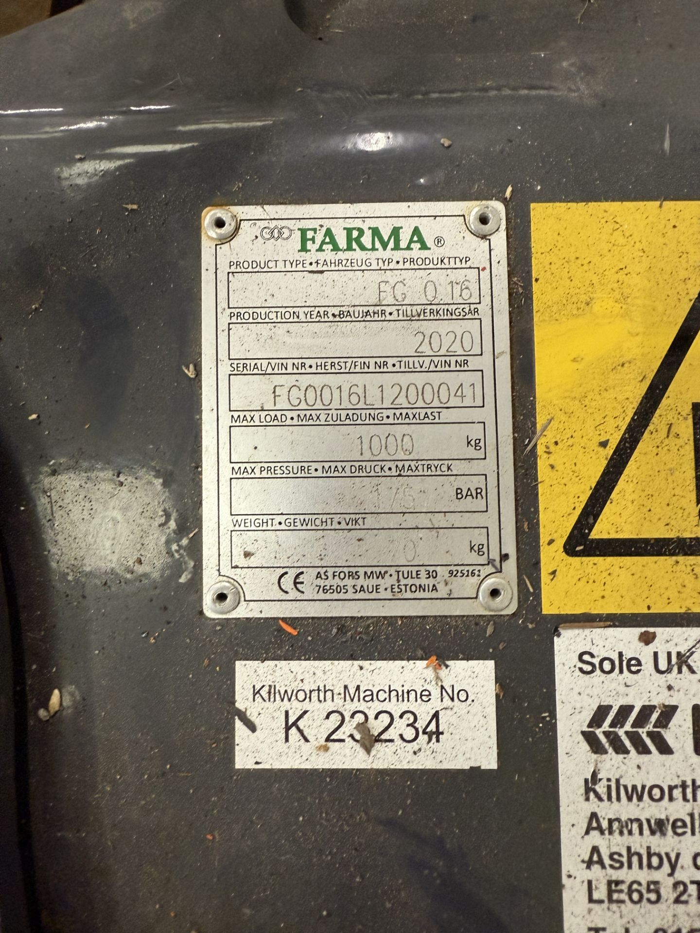 Farma 16016 timber grab (2020)Serial Number: F0001611200041Year of ...