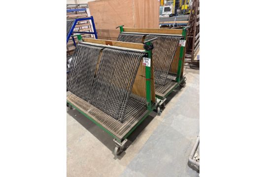 Two 50-section mobile glass carts