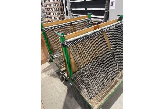 Two 50-section mobile glass carts