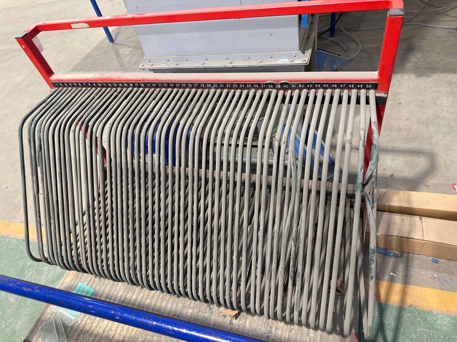 Two 50-section mobile glass carts