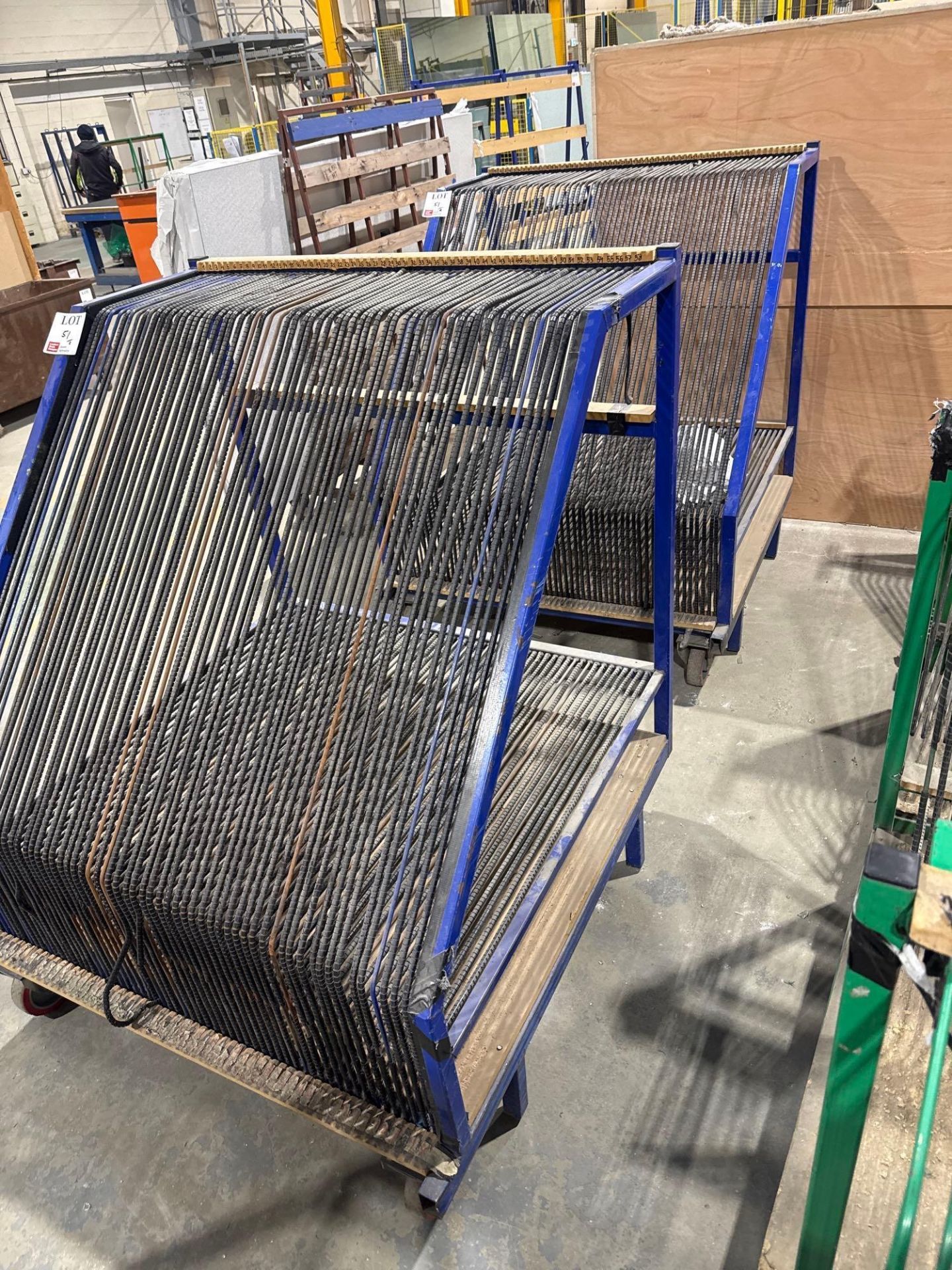 Two 60-section mobile glass carts