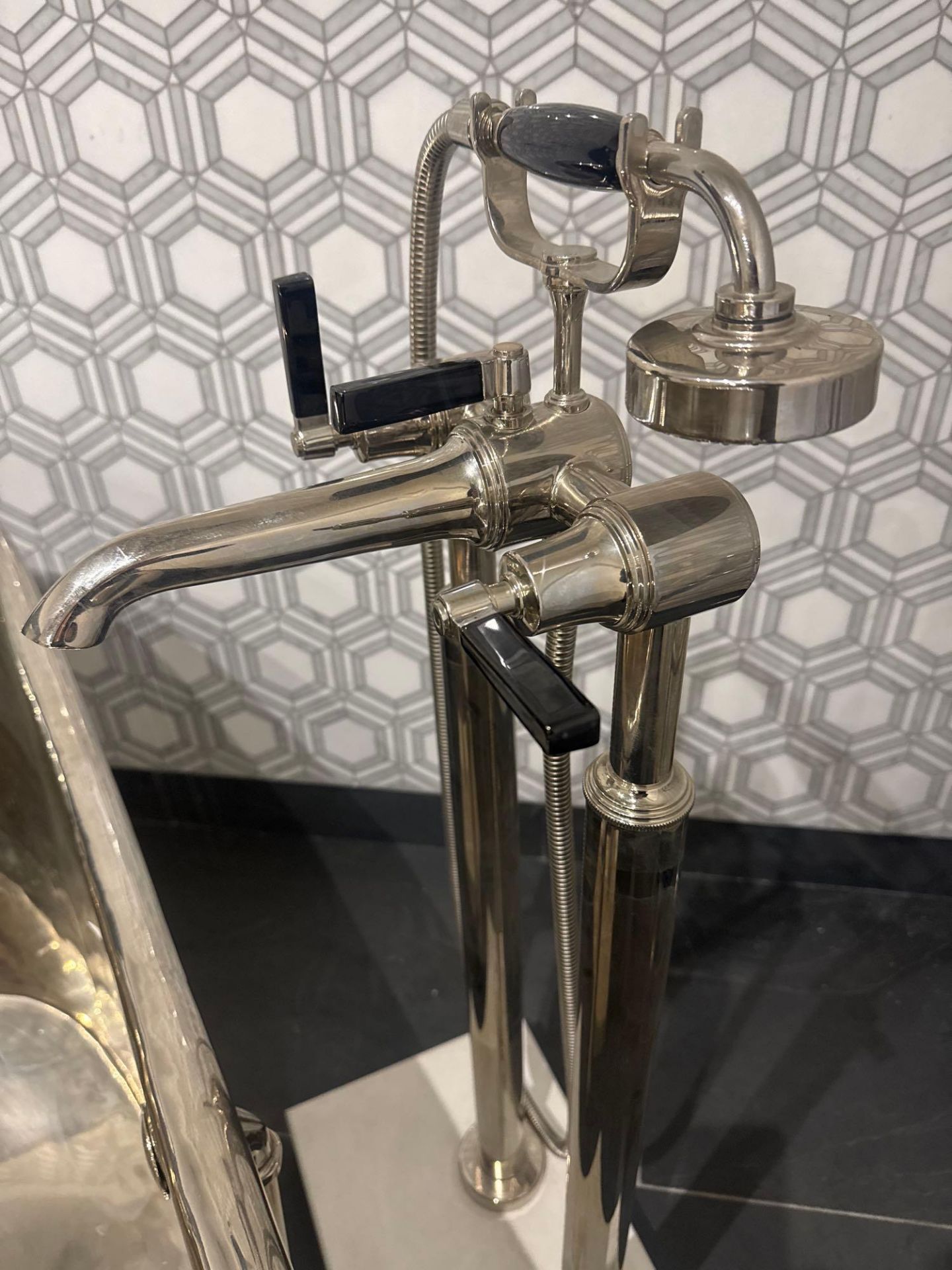 Babylon Bath in polished nickel 1700mm with Empire bath and shower ...