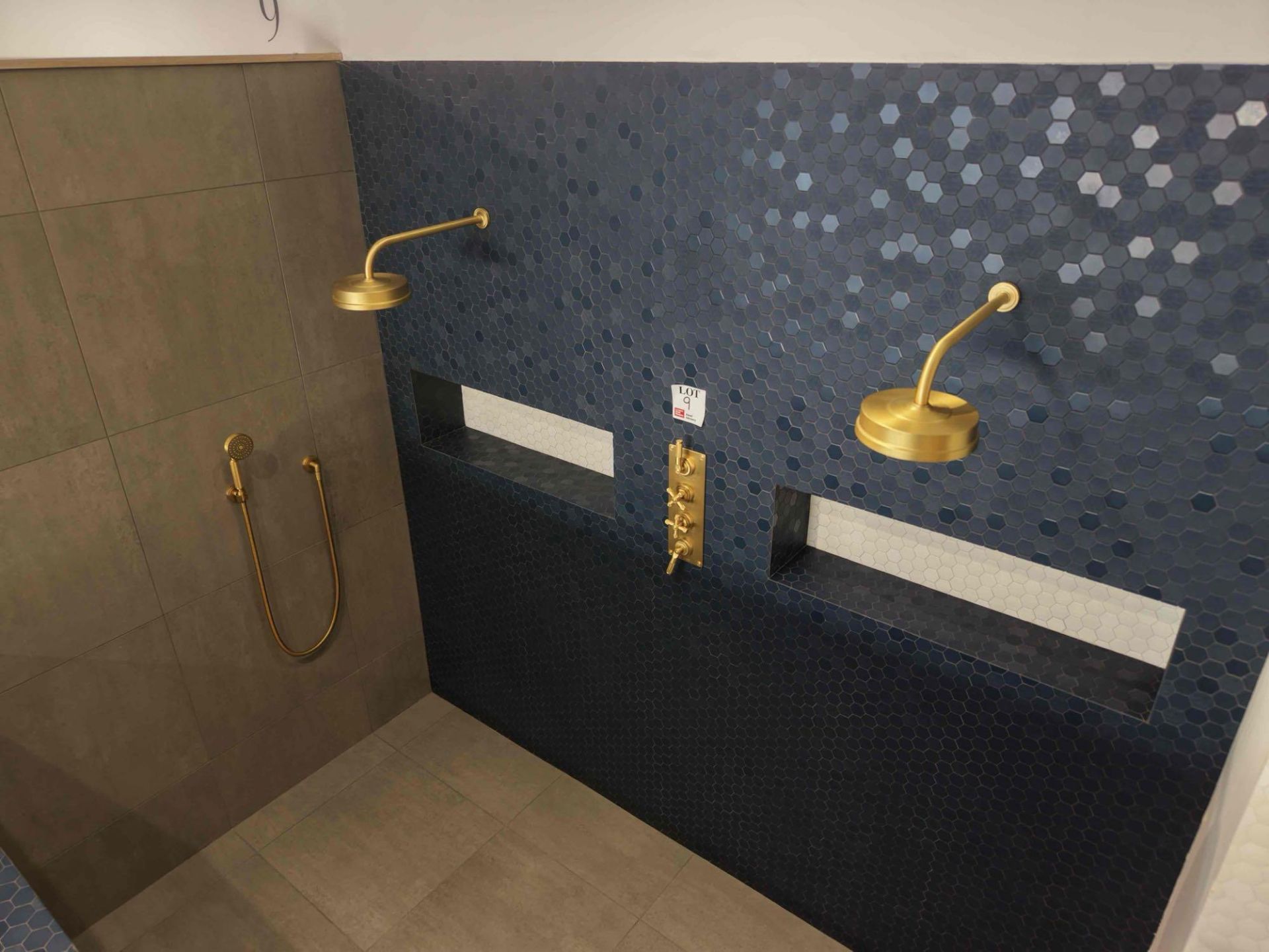 Haus Twin headed shower hoods with hand held shower unit and hidden ...