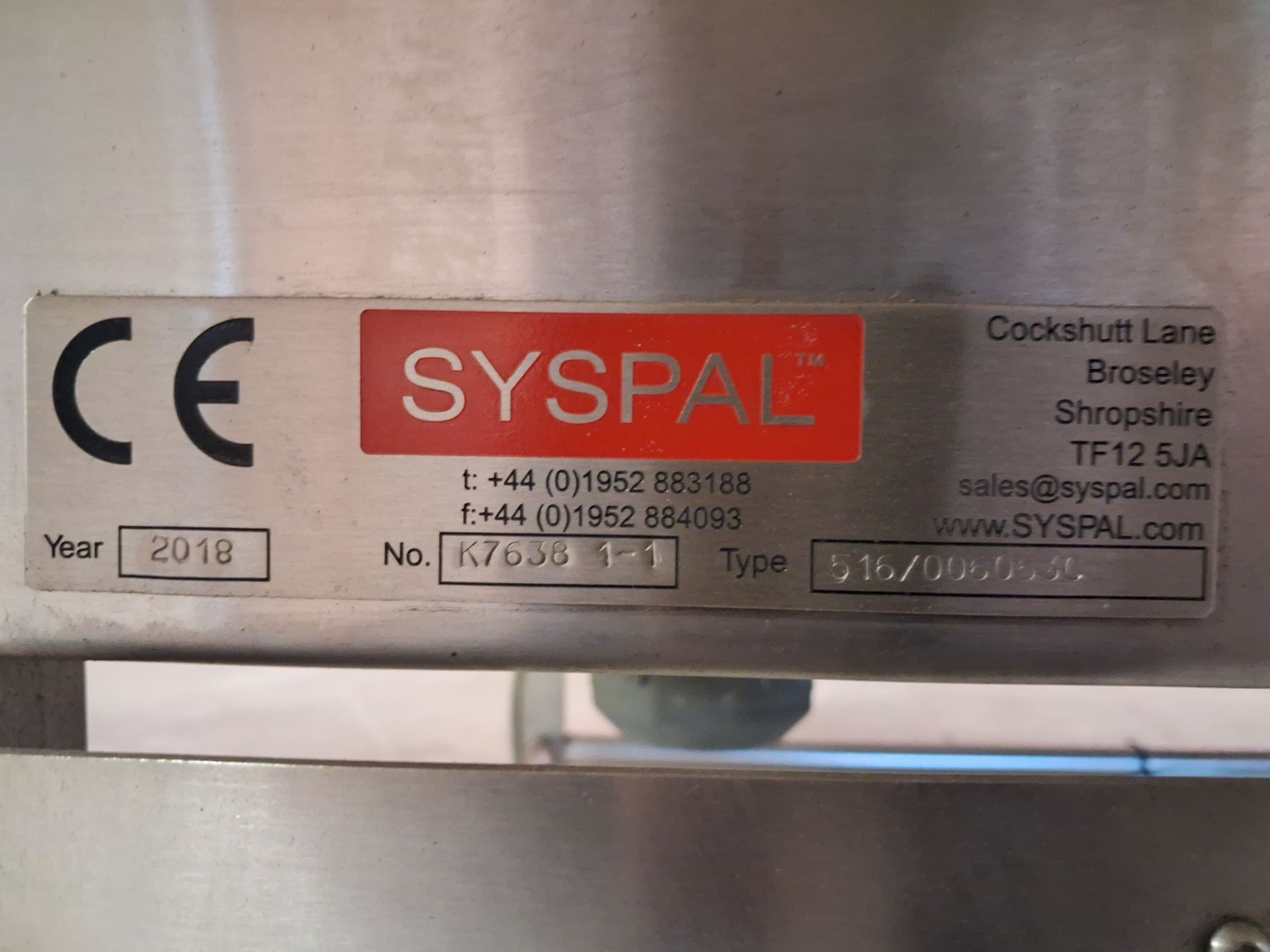 Combination Lazy susan and stainless steel feed conveyor. 2018 Syspal ...
