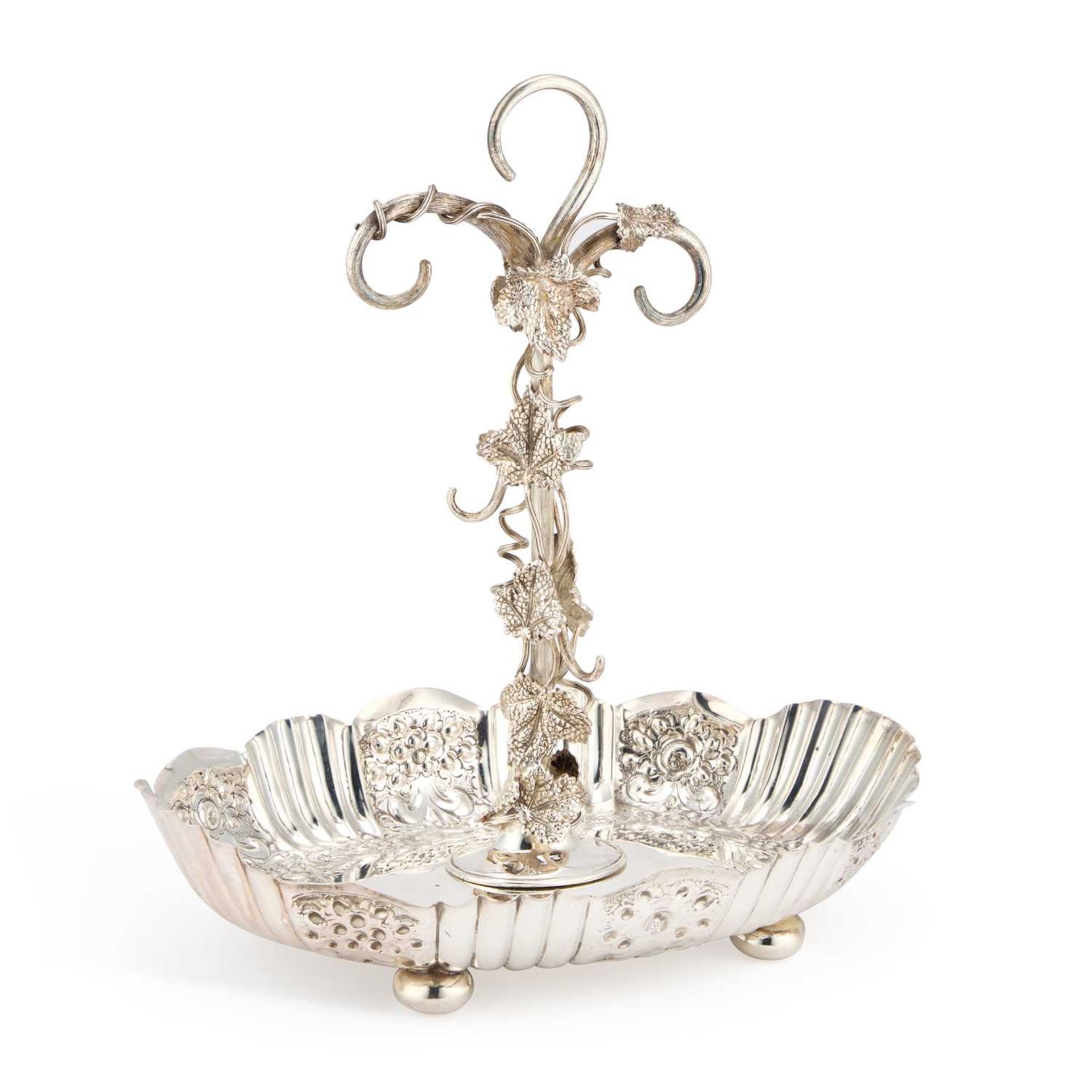 A VICTORIAN SILVER GRAPES DISH by Atkin Brothers, Sheffield 1890, the ...