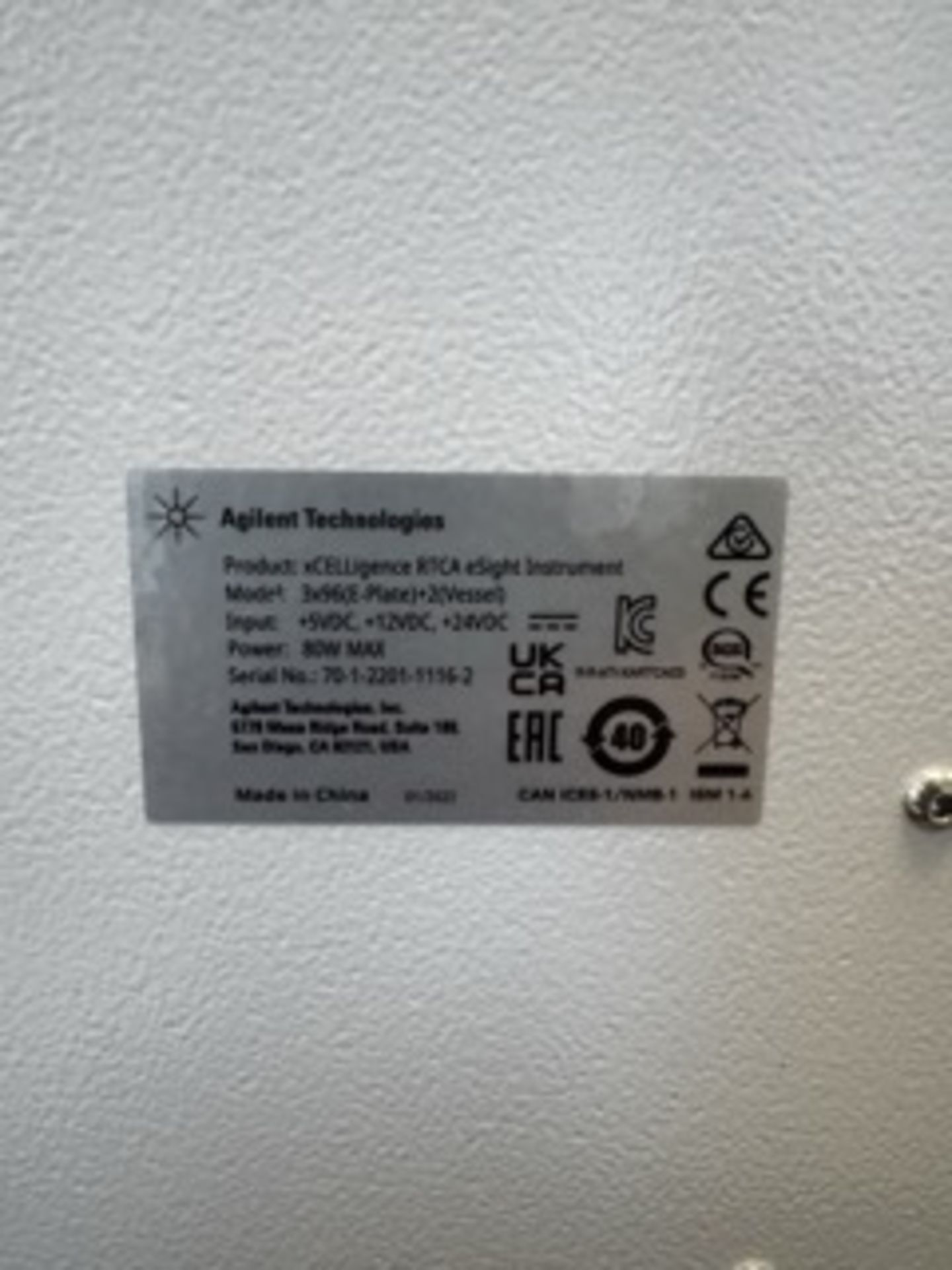 2022 Agilent Technologies xCelligence RTCA eSight Instrument Model 3x96 ...