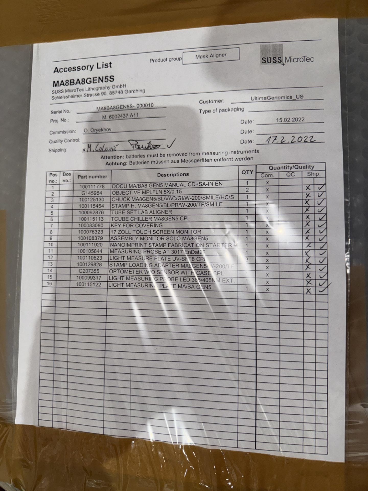 SUSS MICROTEC MA8Gen5S Microtech Compact Aligner Brand New | Purchase ...