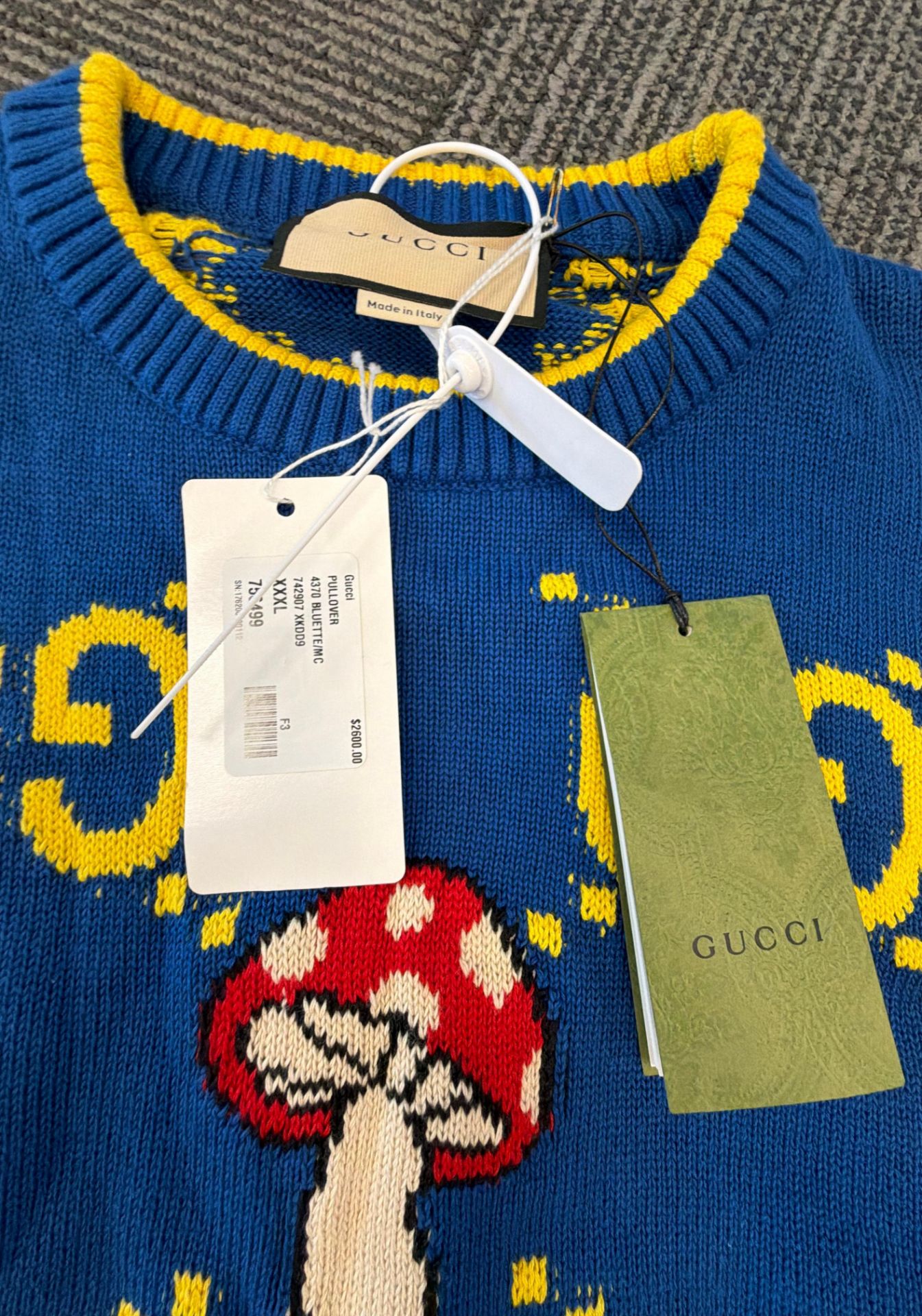 Gucci pullover, 4370 BLUETTE/MC , XXXL (authentic)