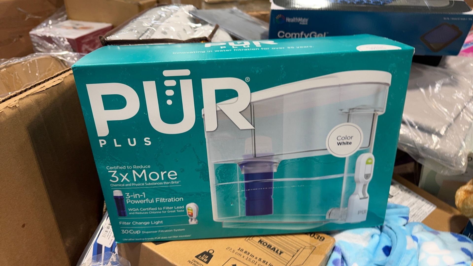 PUR water filter, toys, home goods, fiited sheets, and more