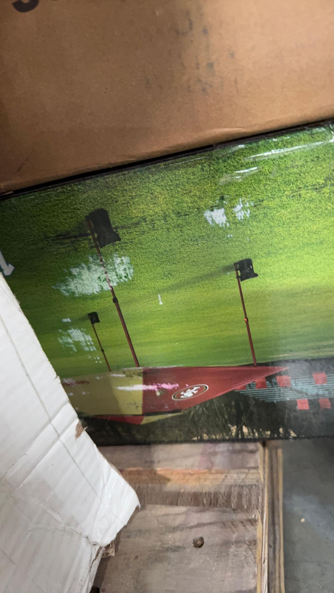 TV mount, rug, San Francisco 49ers canopy, mattress, chair, and & More