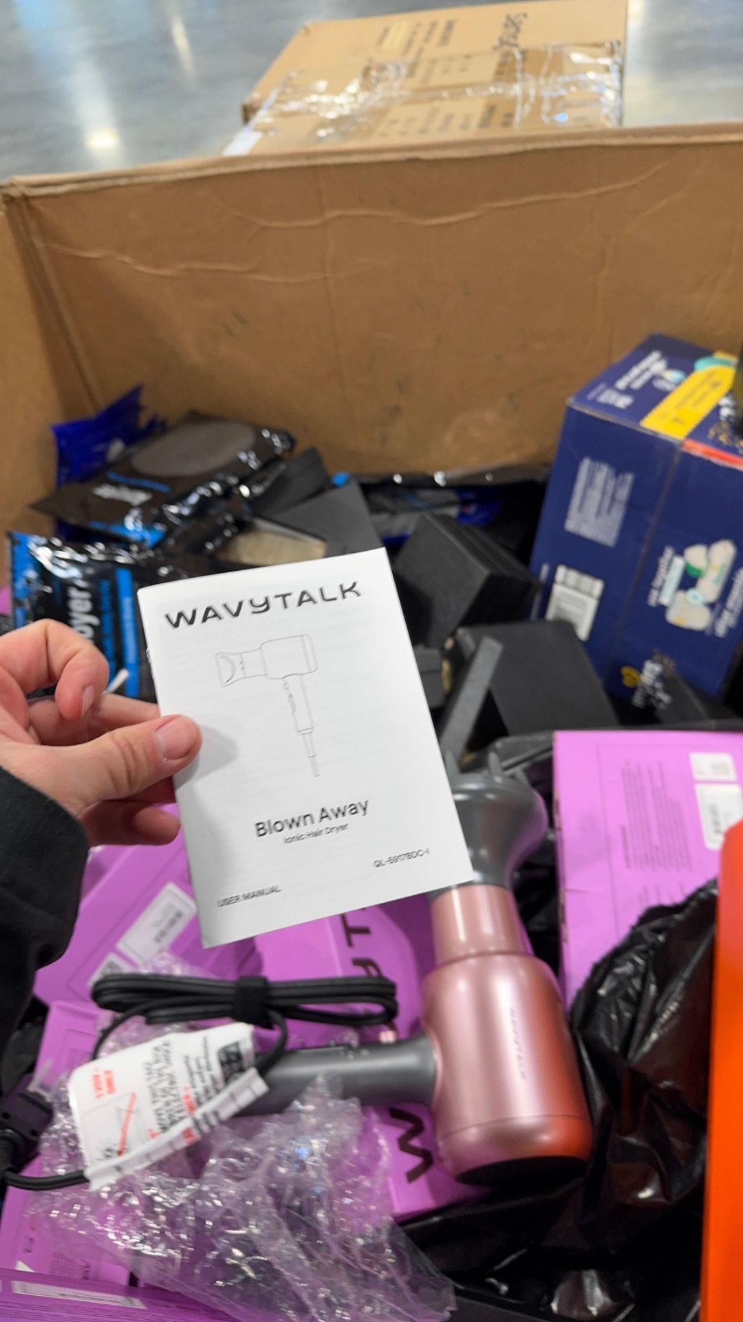 Miscellaneous pallet multiple wavy talk blown away air dryers, pampers ...